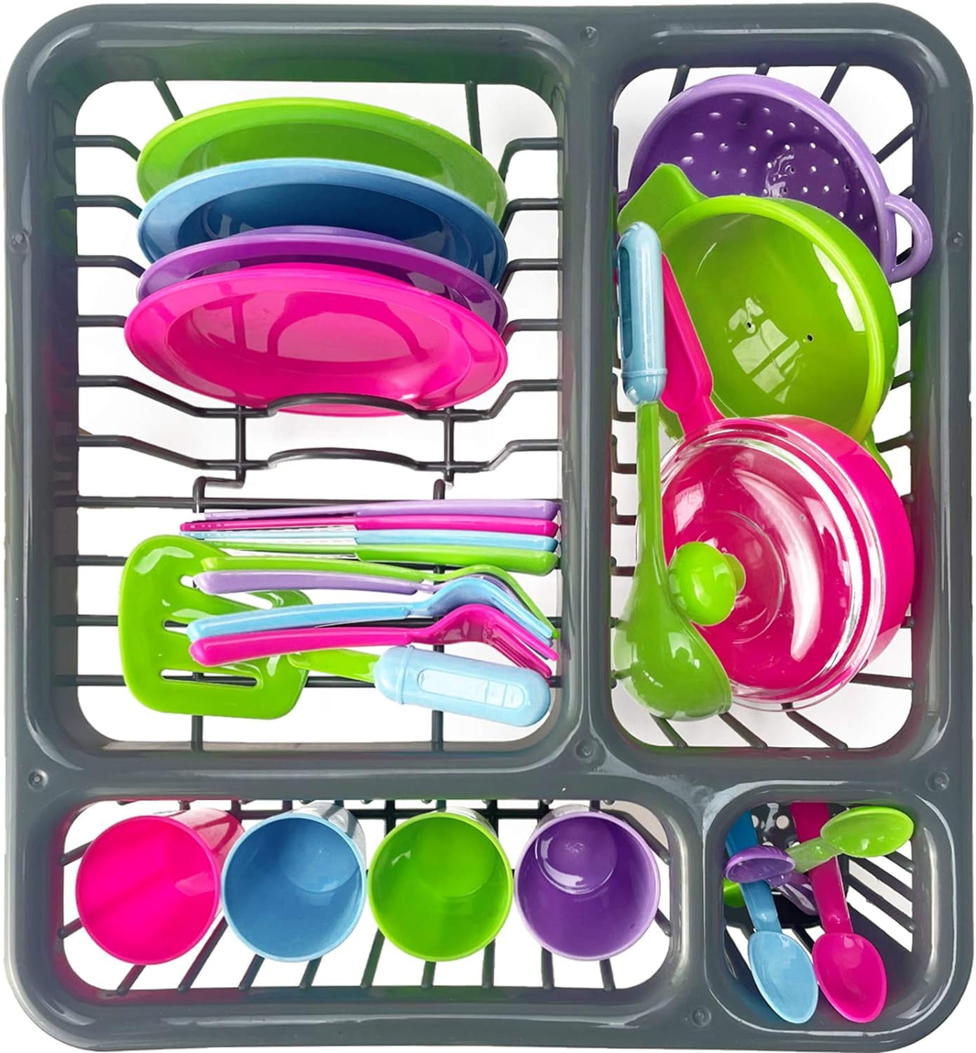 Kids Super Durable Kitchen Toys Set, Pretend Play Children's Dish Toy ...