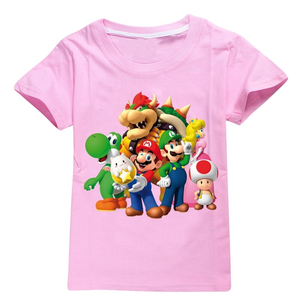 Kids Super Mario Tops Tshirt Mario Luigi Mushroom Kingdom Bowser Toad ...