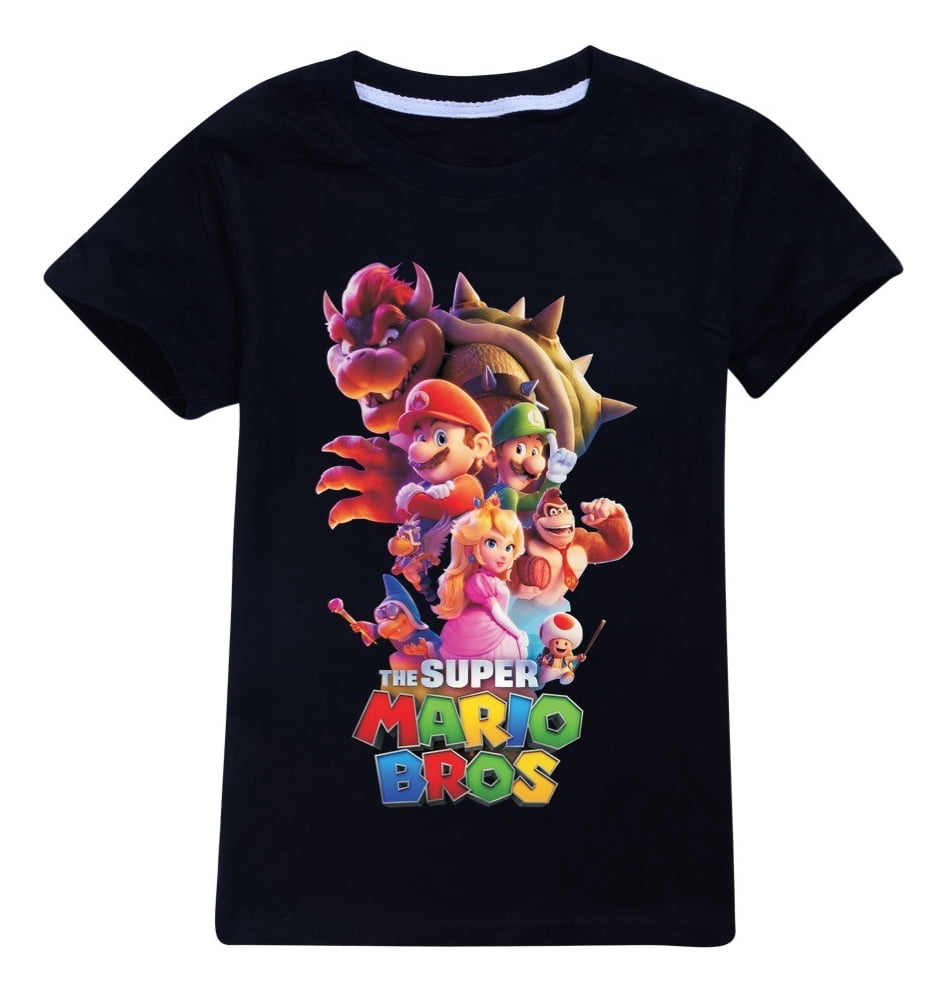 Kids Super Mario Tshirt with Luigi Princess Peach Bowser Yoshi Graphic ...
