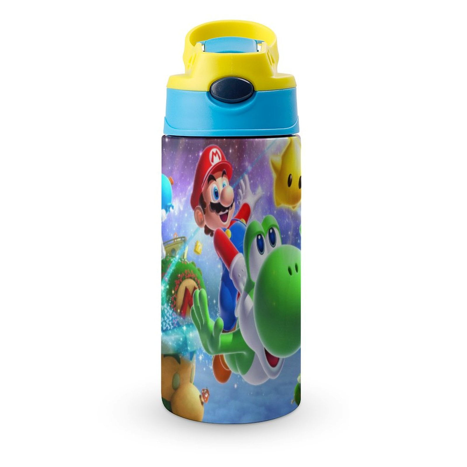 Kids Super Mario Water Bottle with Straw Vacuum Insulated Stainless ...