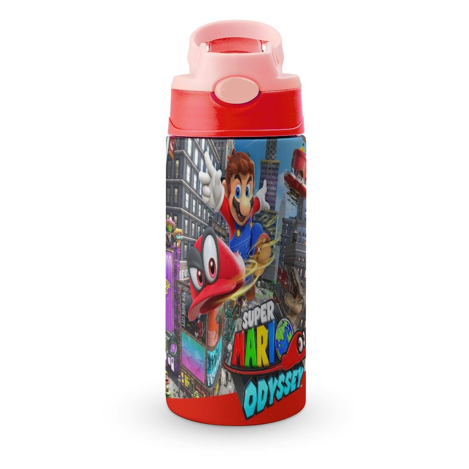 Kids Super Mario Water Bottle with Straw Vacuum Insulated Stainless ...