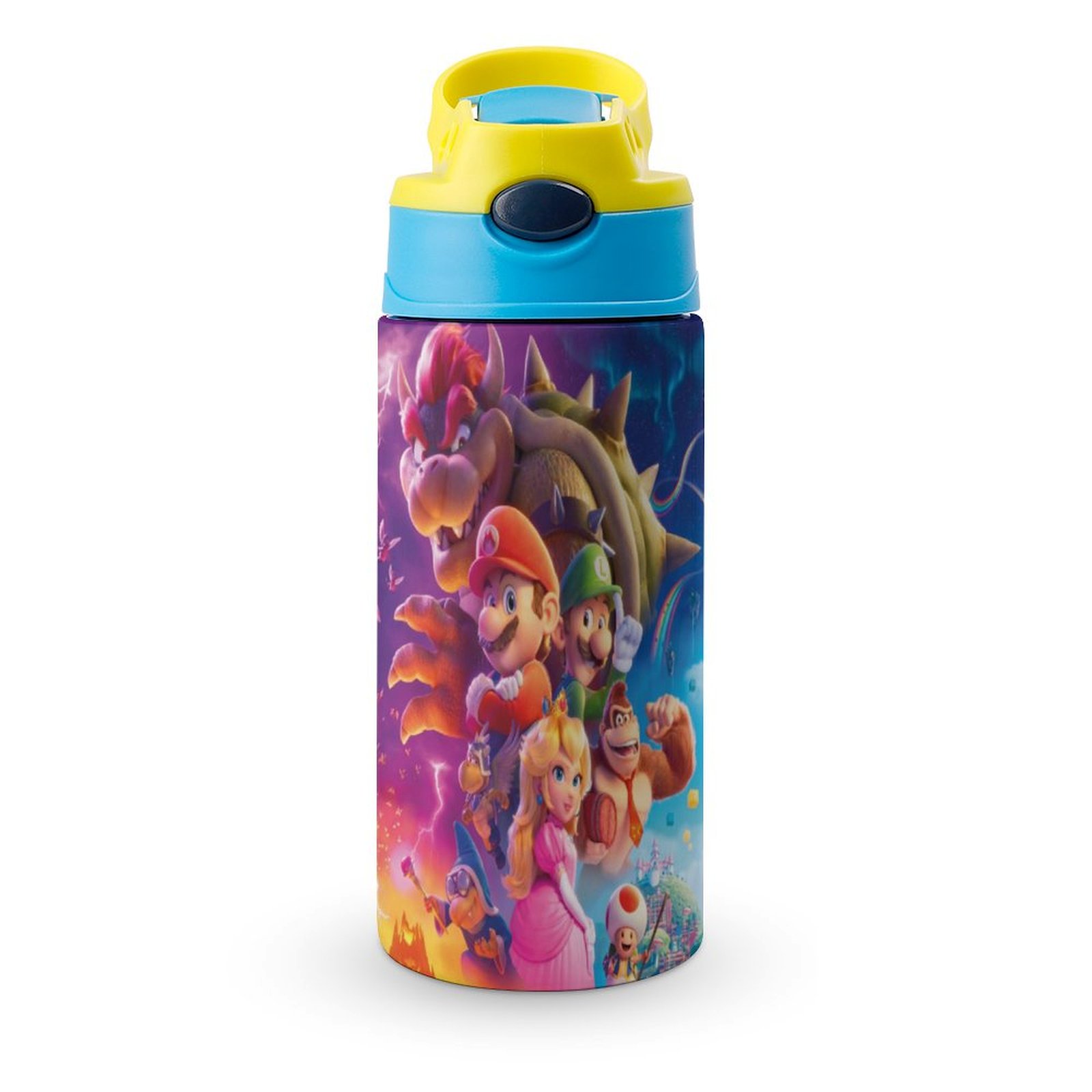 Kids Super Mario Water Bottle with Straw Vacuum Insulated Stainless ...