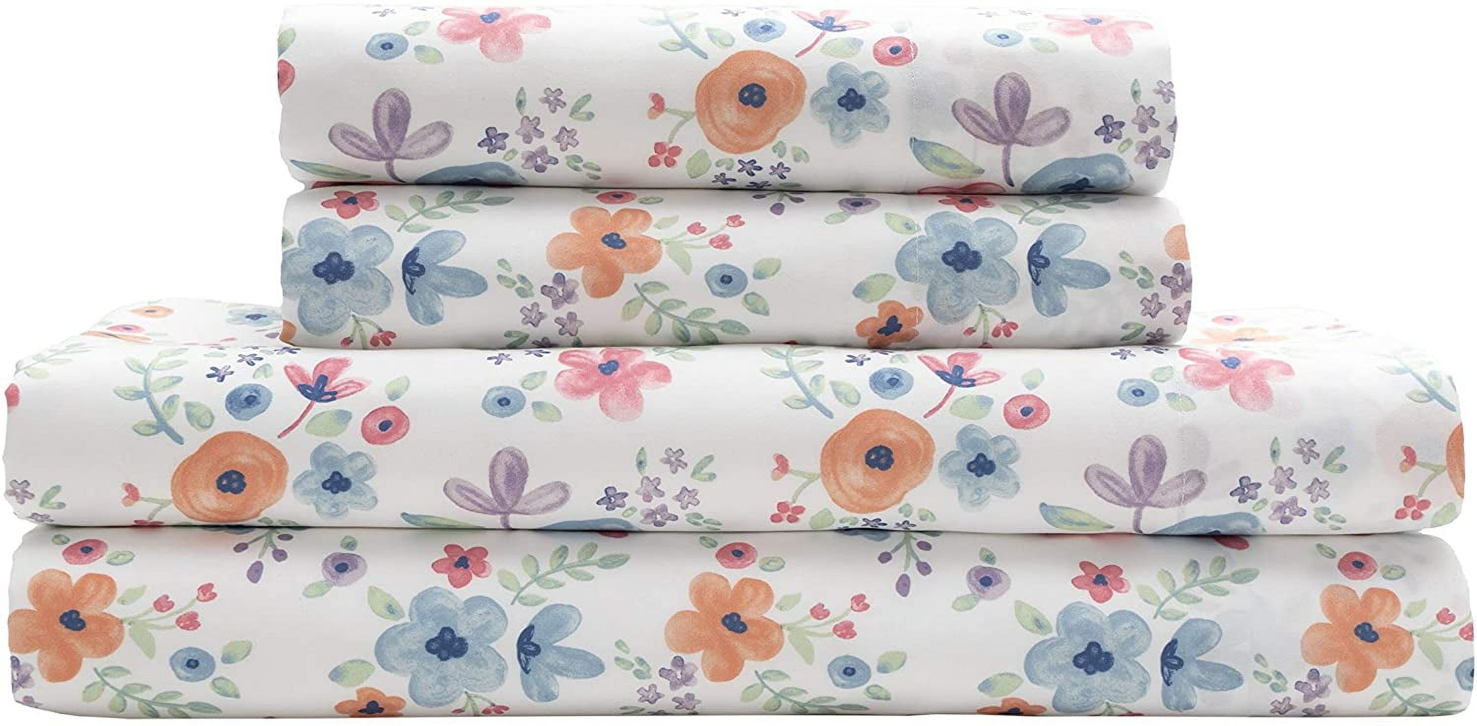 Kids Super Soft-Soft 100% Microfiber Print Sheet, Watercolor Floral ...