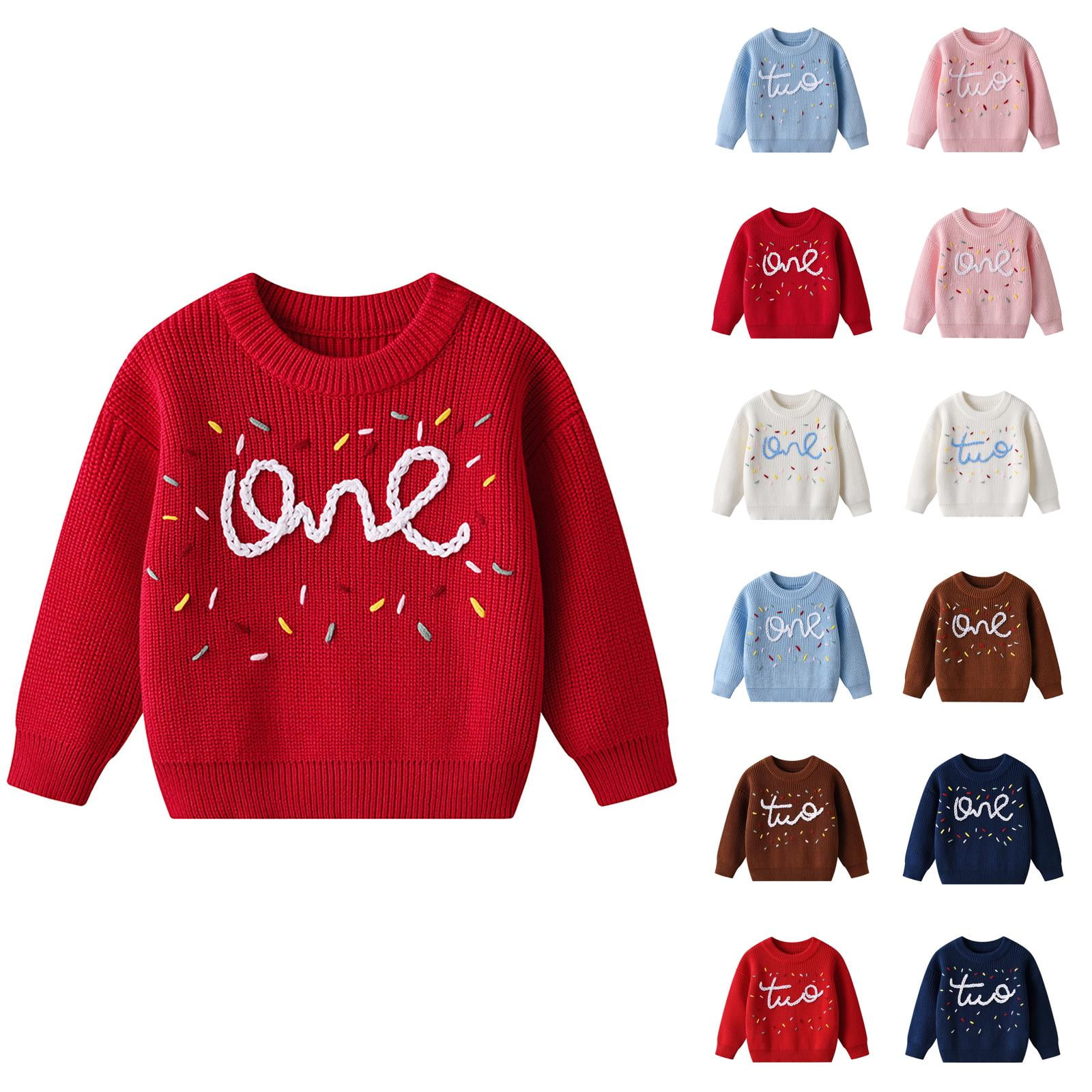 Kids Sweaters 2025 Cute Fall Winter Long Sleeve Embroidery Crewneck ...