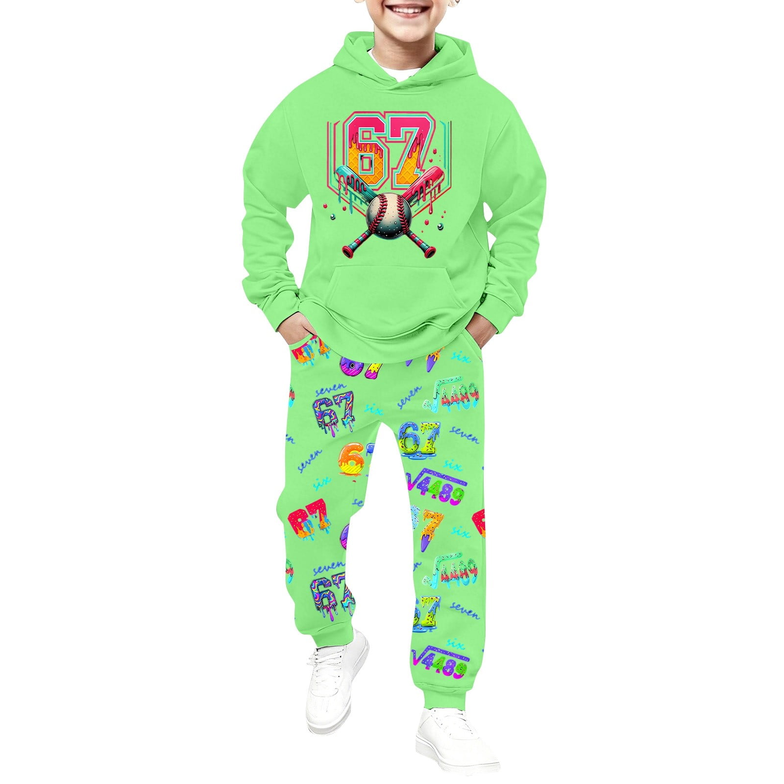 Kids Sweatsuit Boys Winter Warm Fleece Sweatsuit Hooded Long Sleeve 67 ...