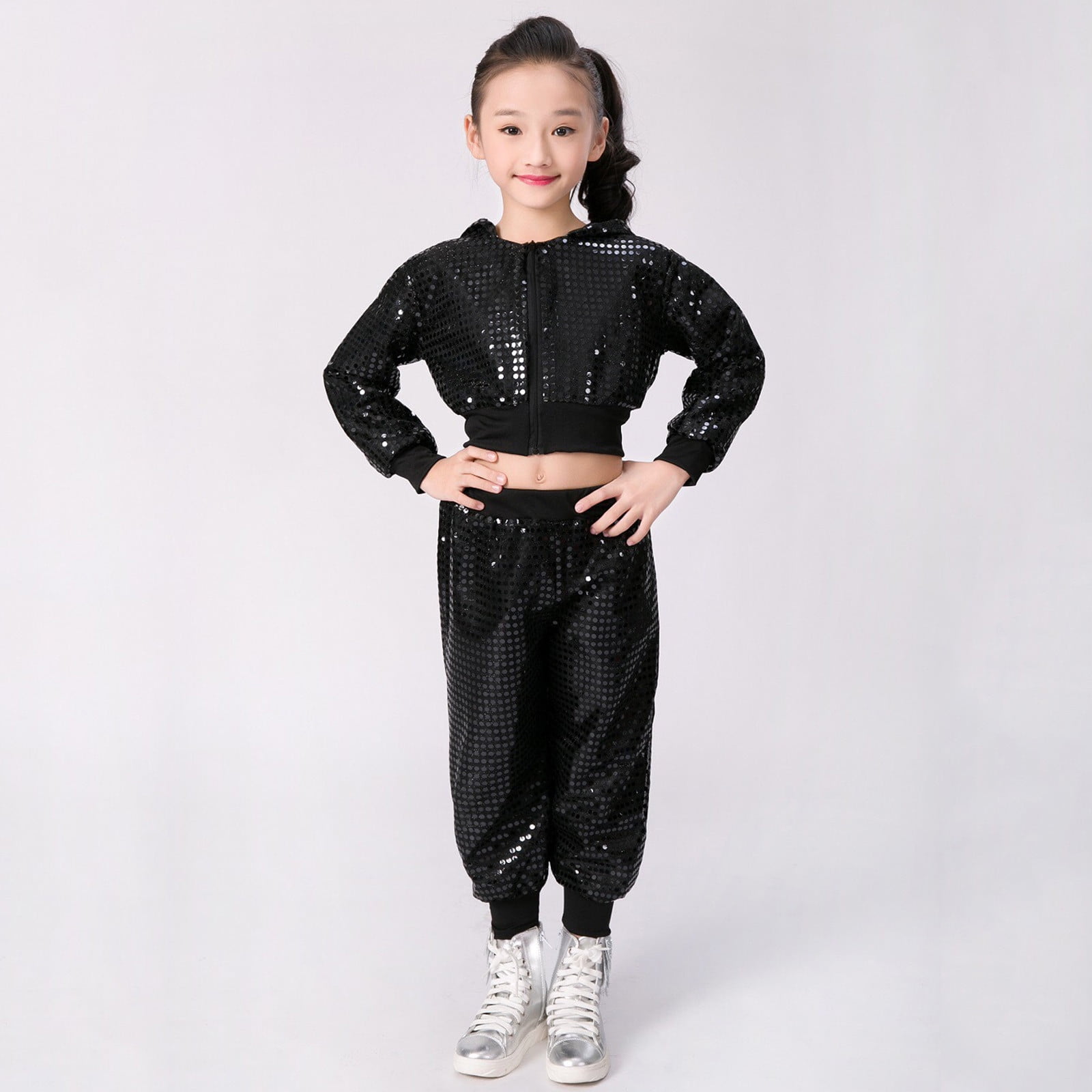 Kids Sweatsuit Set for Girls 2 Piece Dance Outfits for Girls Long ...