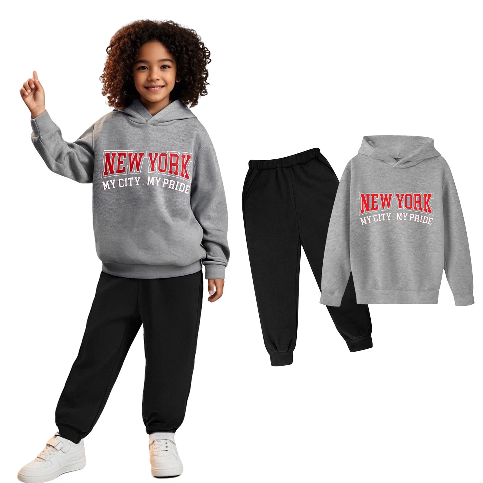 Kids Sweatsuit Set for Girls,2PC Long Sleeve Sweatshirt Jogger Set Fall ...