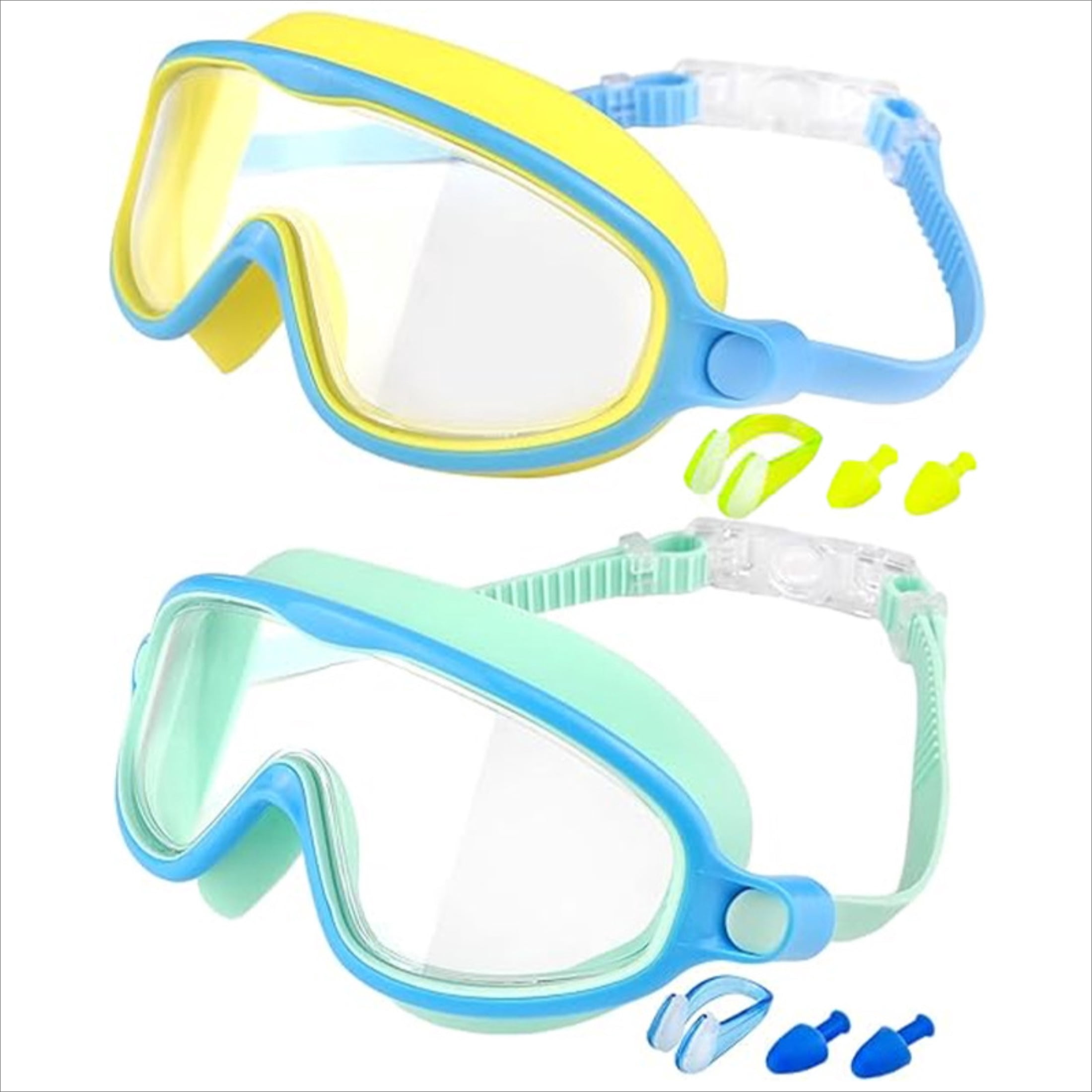Kids' Swim Goggles 2-Pack, Leak-Proof & Anti-Fog, Wide View for Boys ...