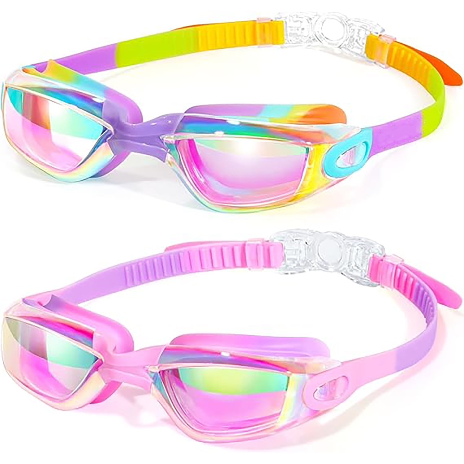 Kids Swim Goggles, 2 Pack Swimming Goggles for Boys Girls, Anti Fog UV ...