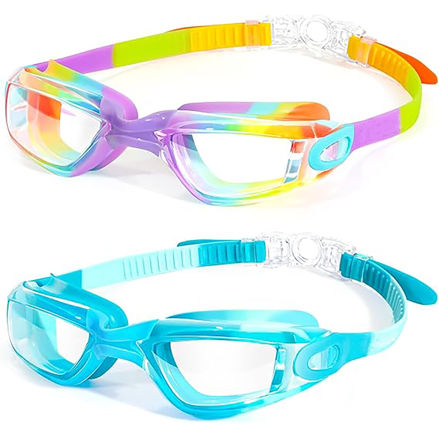 Kids Swim Goggles, 2 Pack Swimming Goggles for Boys Girls, Anti Fog UV ...
