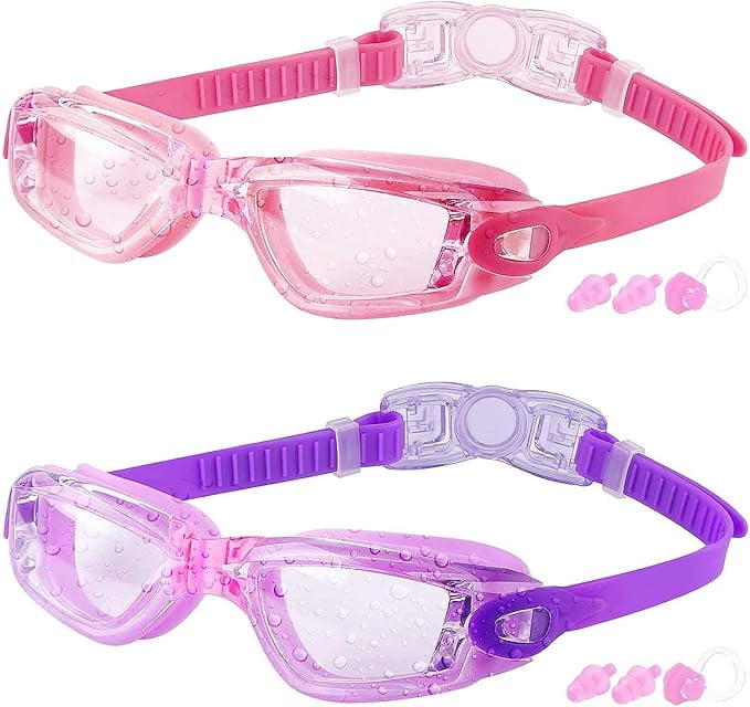 Kids Swim Goggles, 2 Packs Swimming Goggles for Kids Girls Boys and ...