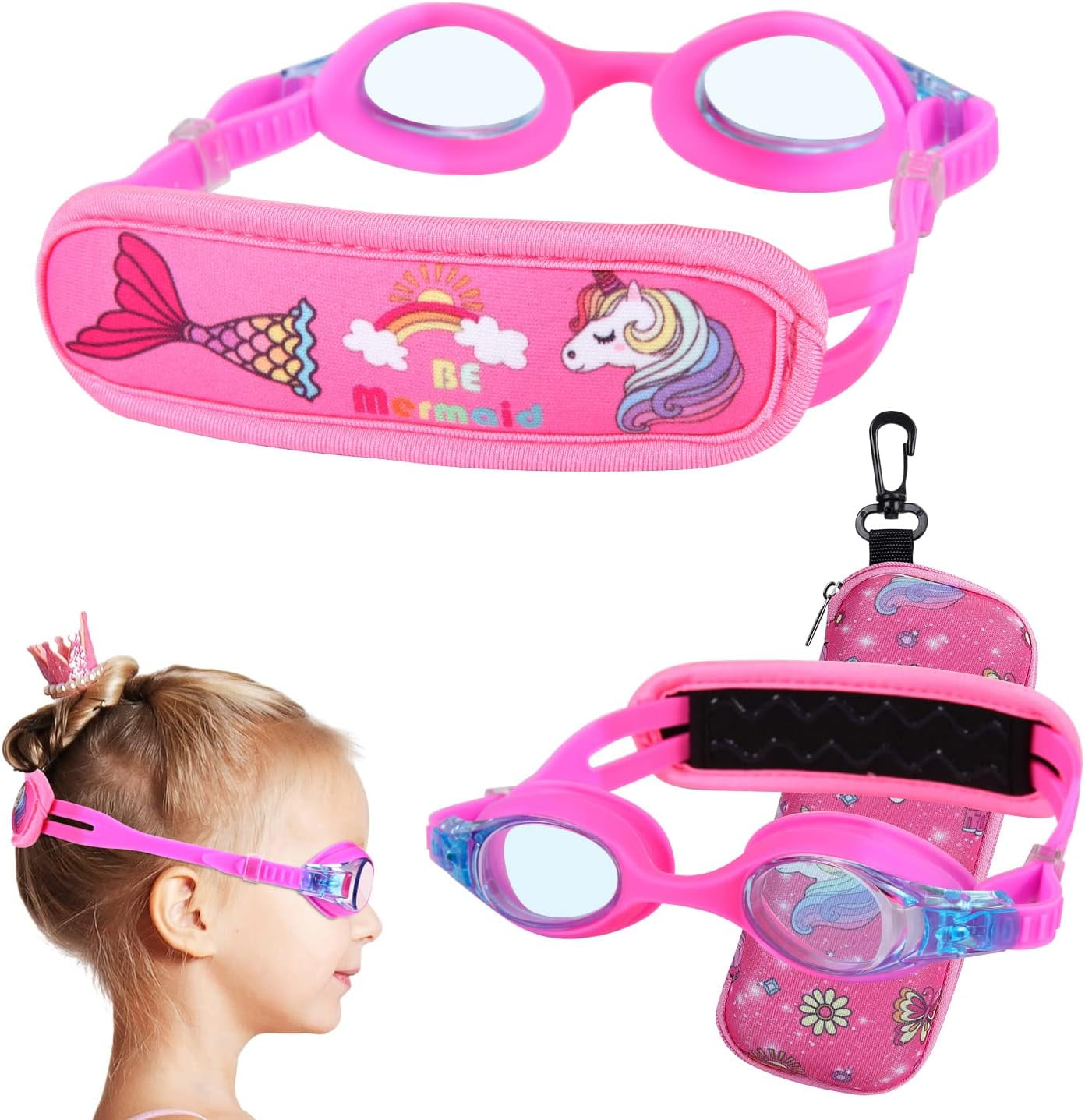 Kids Swim Goggles Age 2-6, Toddler Goggles No Hair Pull,Child Goggles ...
