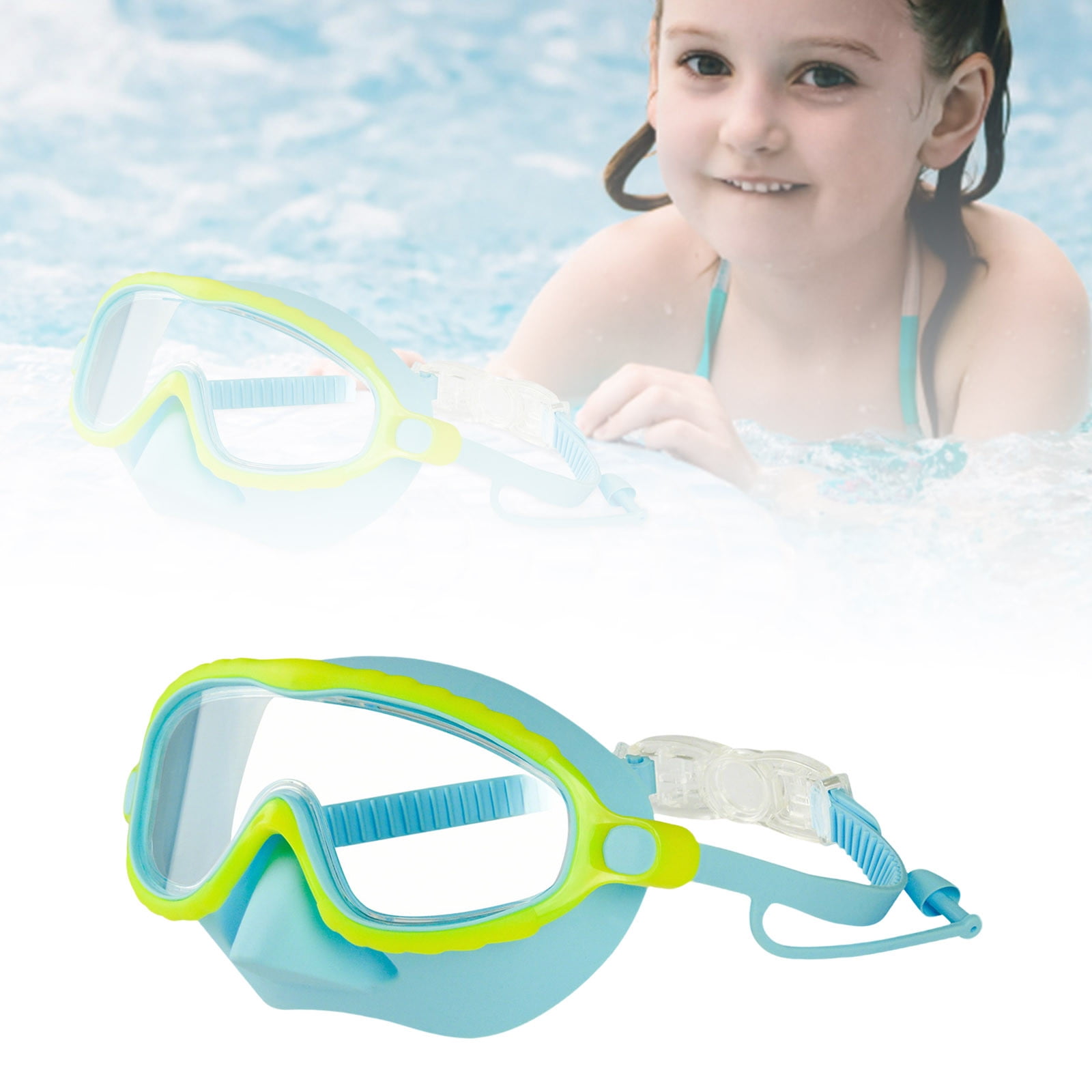 Kids Swim Goggles with Nose Cover, Anti-Fog UV Protection Wide View ...