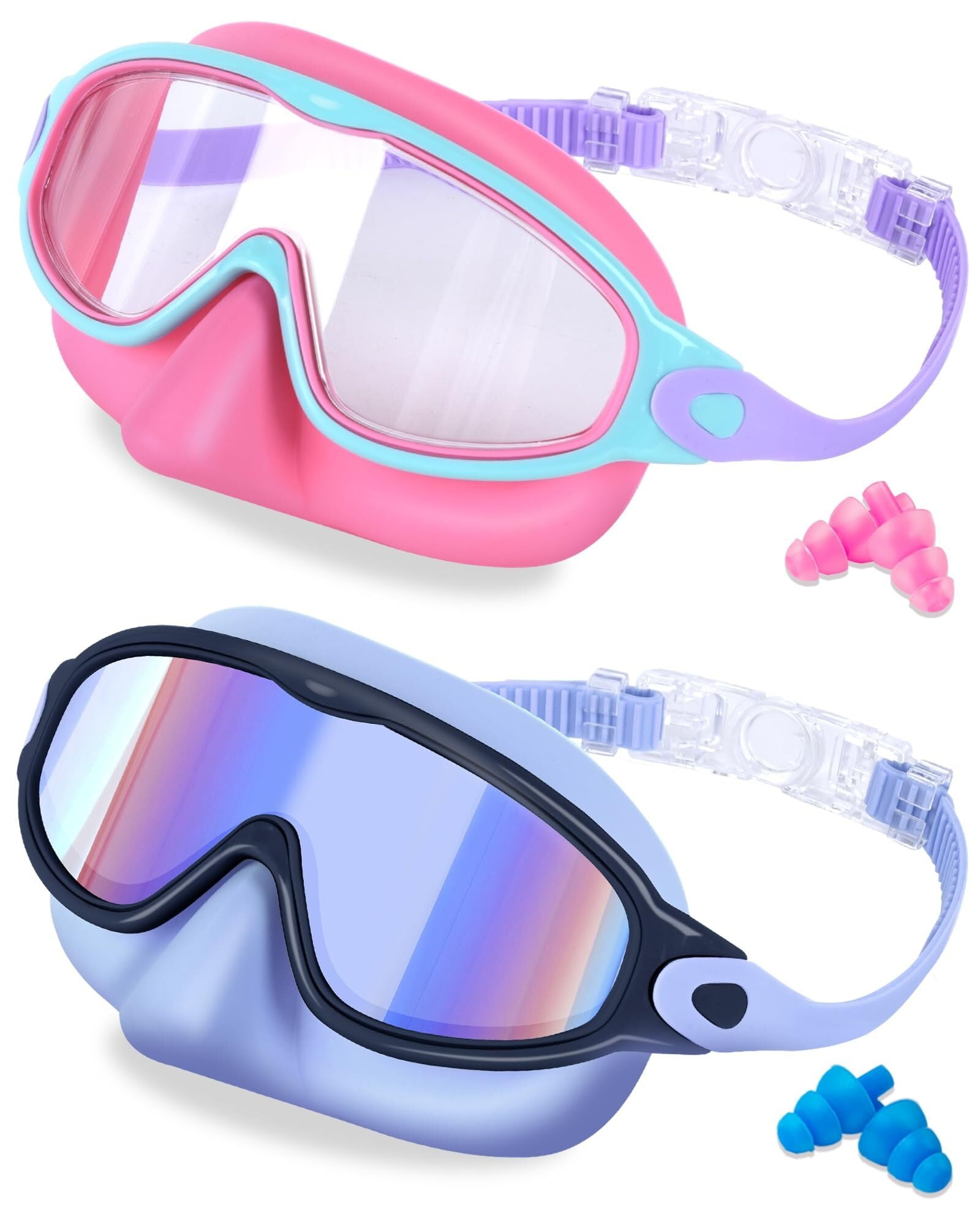 Kids Swim Goggles with Nose Cover Swimming Goggles for Kids 6-14 8-12 ...