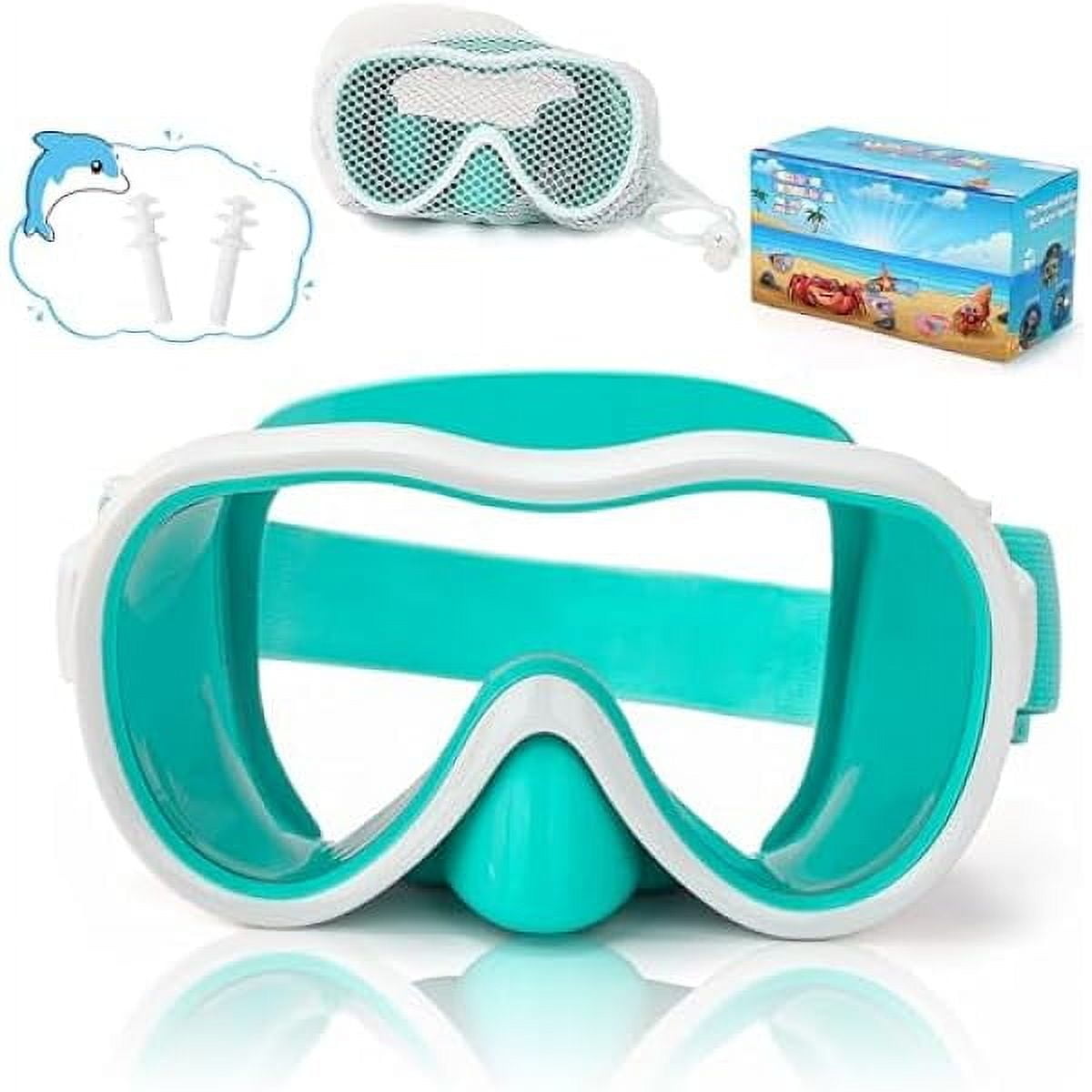 Kids Swim Goggles, Snorkel Mask Diving Mask Swimming Goggles with Nose ...