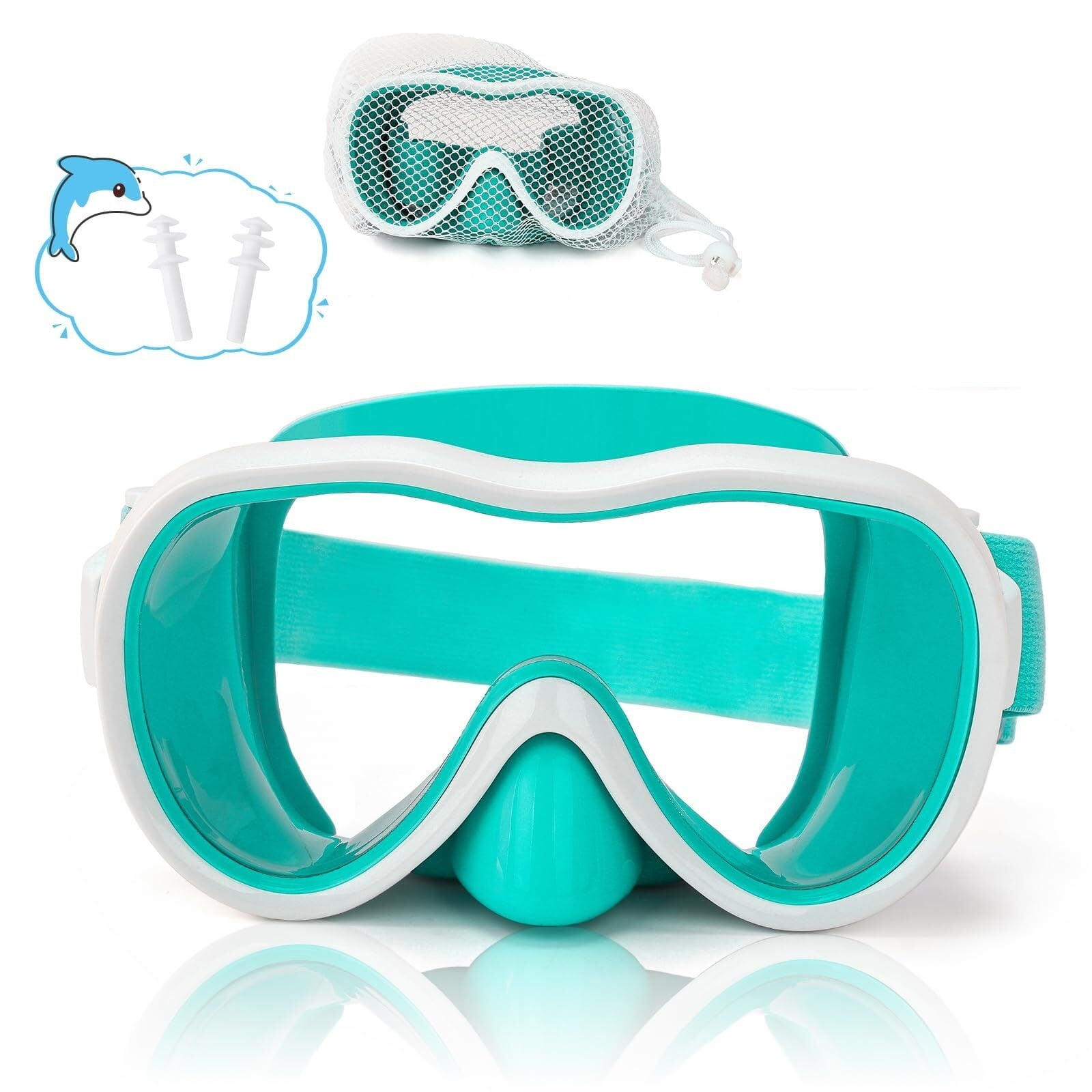 Kids Swim Goggles, Snorkel Mask Diving Mask Swimming Goggles with Nose ...