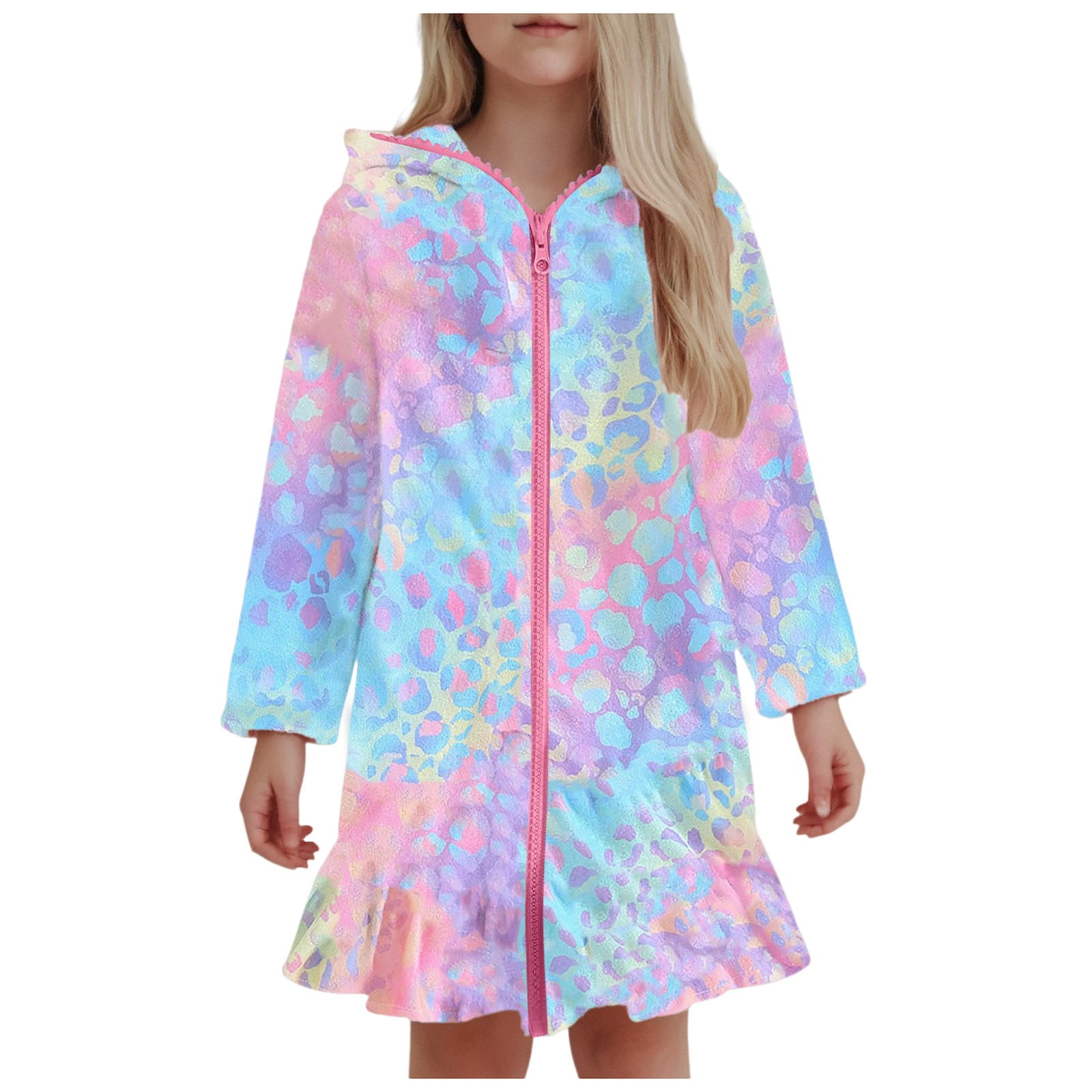 Kids Swim Robe toddler Girl Boy Terry Cloth Swim Cover Up Zip Up Towel ...