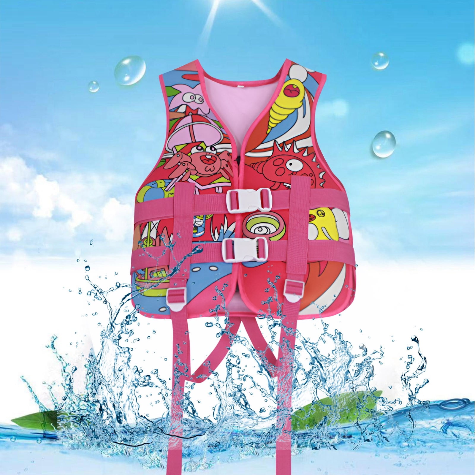 Kids Swim Vest Float Jacket Kids Floaties Boys Girls Swim Float Jacket ...
