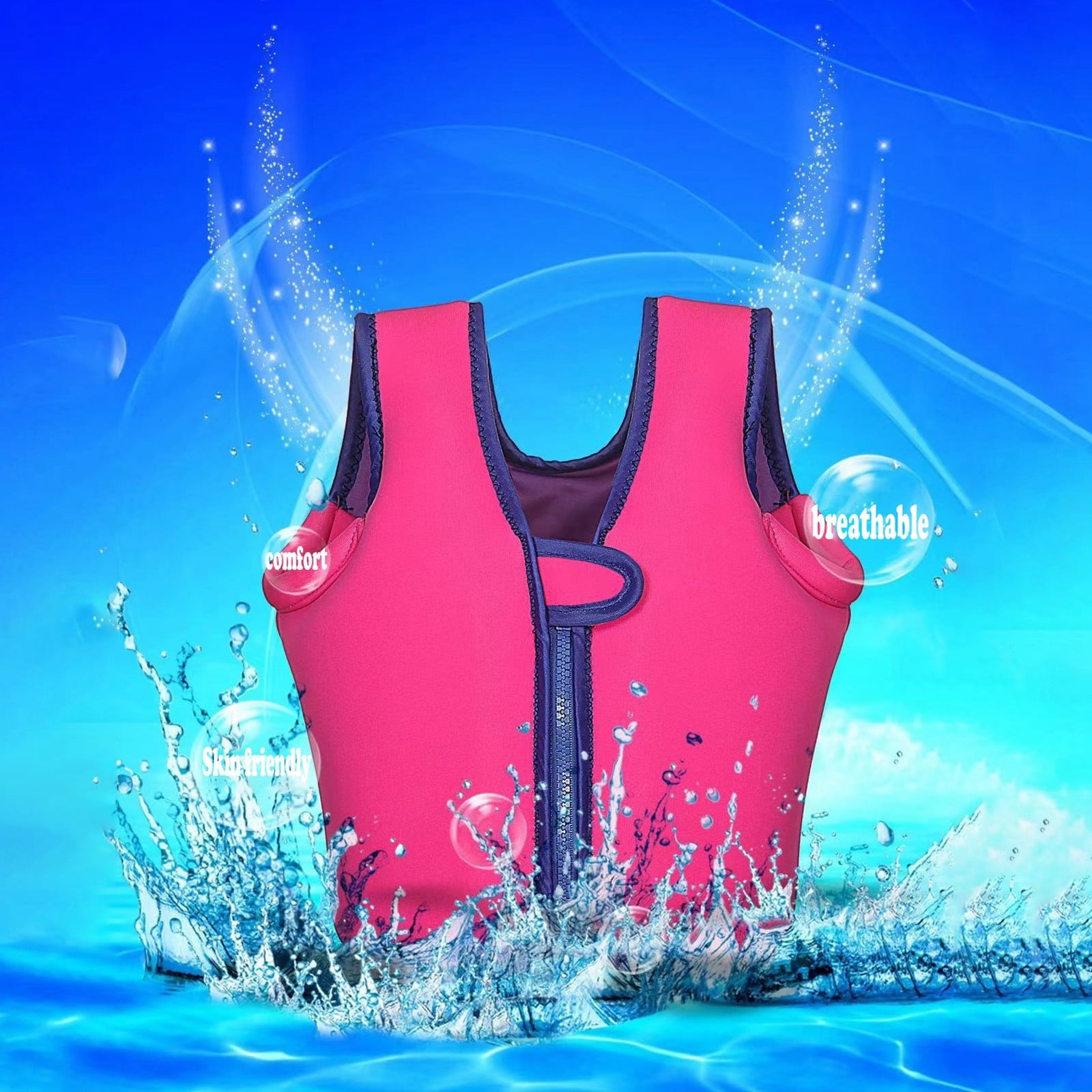 Kids Swim Vest Kids Solid Color Floaties Boys Girls Swim Life Float ...