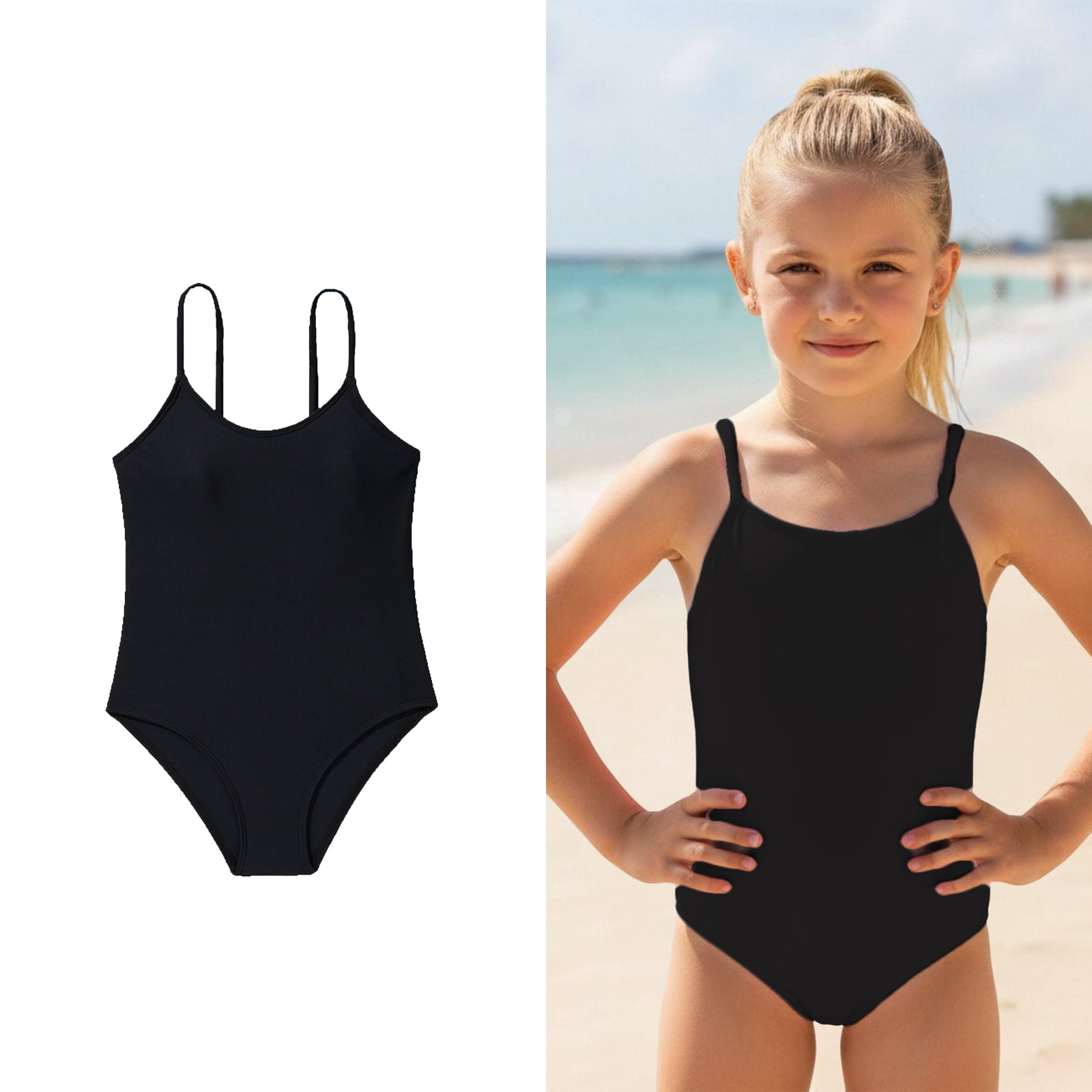Kids Swimsuits Girls 1 Piece Swimsuits Girls Black Swimsuit Cute Girls ...