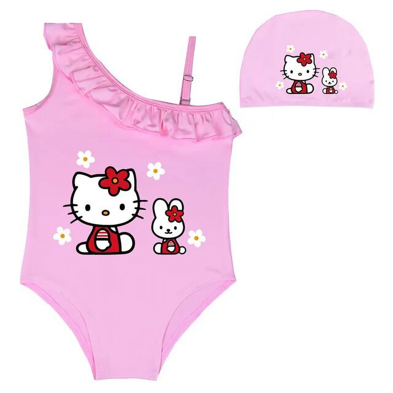 Kids Swimwear for Girls Sanrio Cartoon Hello Kitty Swimming Bikini ...