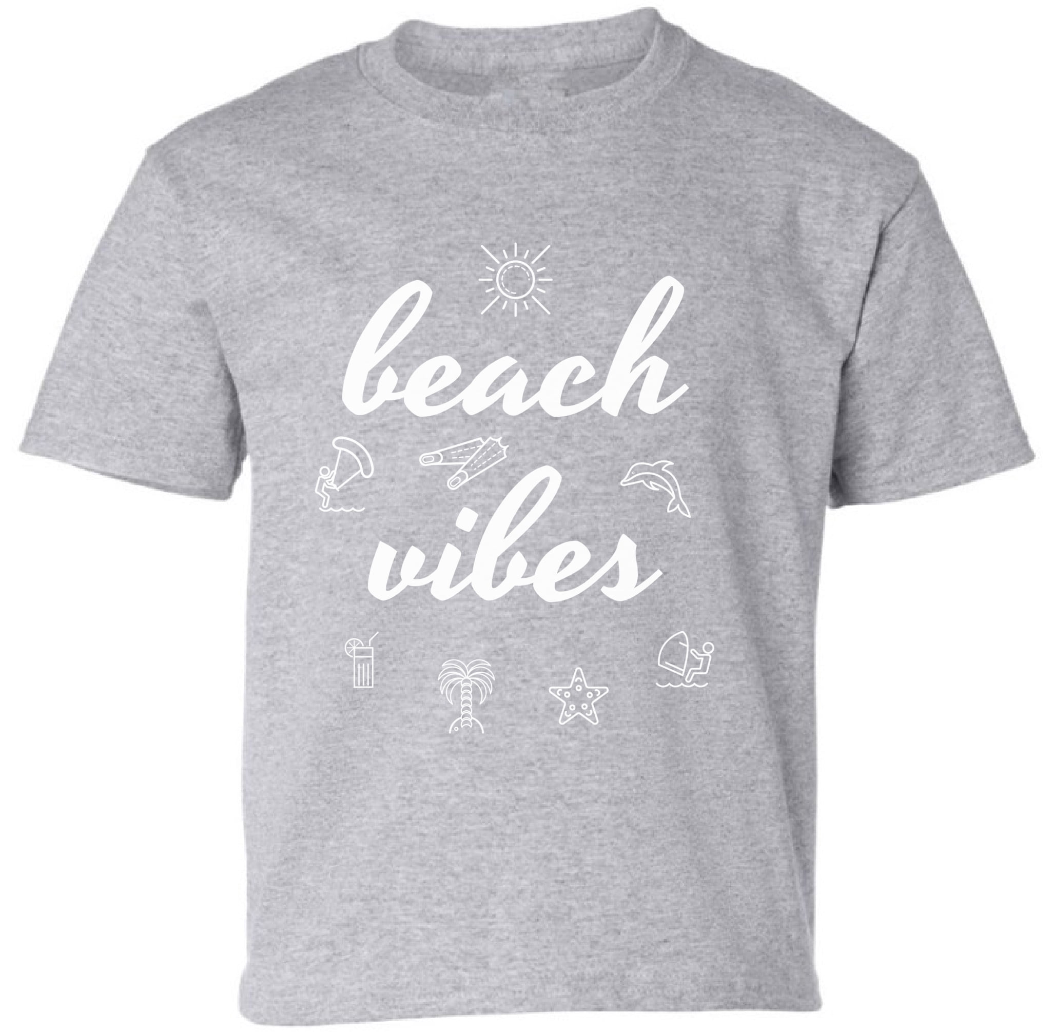 Kids T-Shirt Beach Vibes White Graphic Tee - XS S M L XL Tees ...