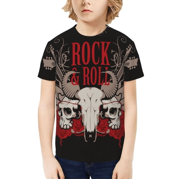 Kids T-Shirts 3D Graphic Tee for Boys Girls Fashion Casual Top, Rock ...