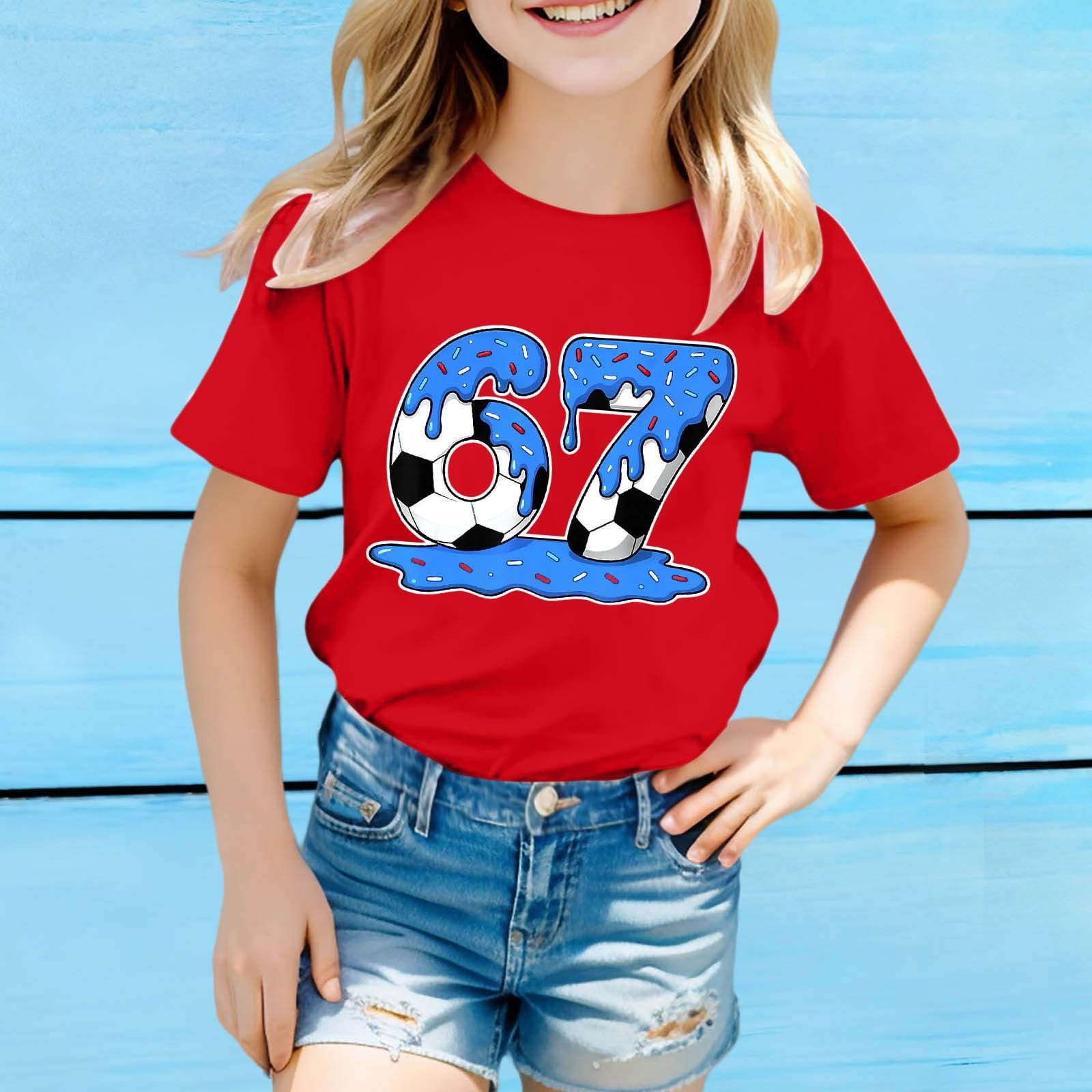 Kids T-Shirts 6 7 Six Seven Letter T-Shirts Comfortable Kids Graphic ...