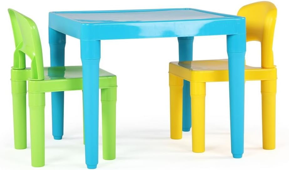Kids Table and 2 Chair Set, Aqua Table with Chairs - Sturdy Toddler ...