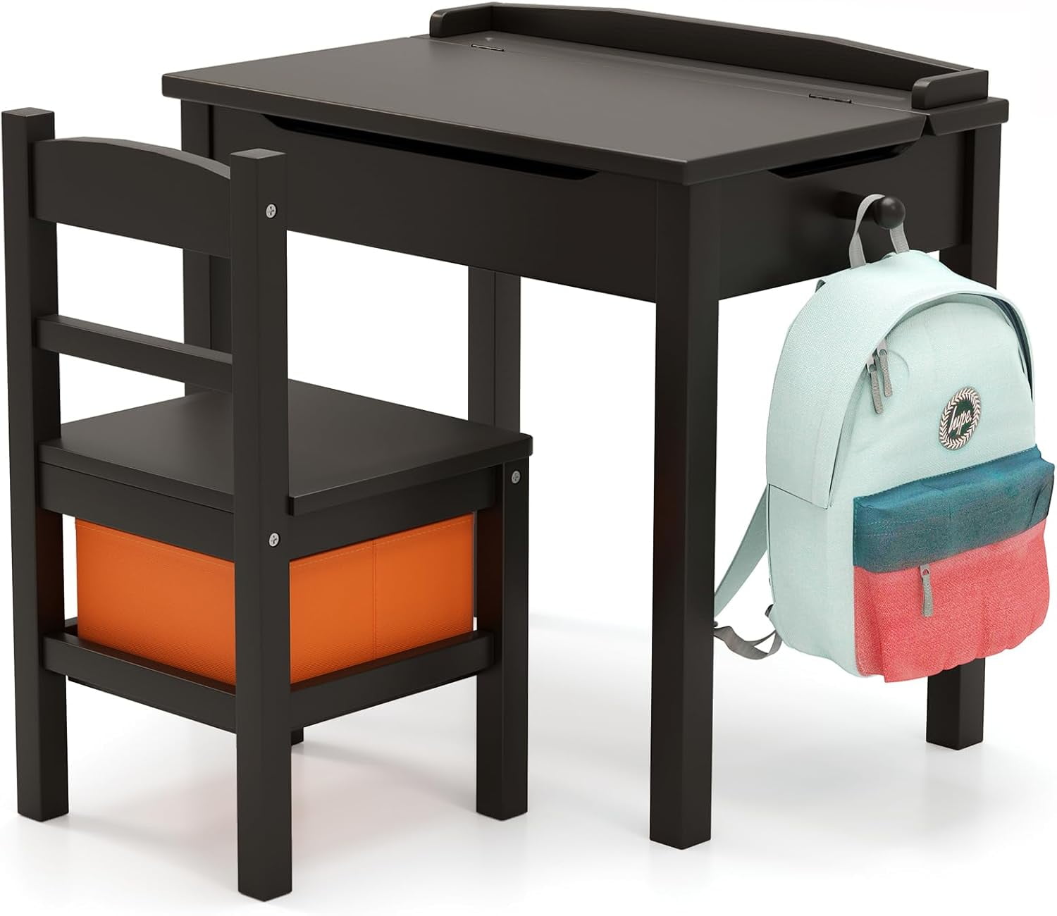 Kids Table and Chair Set Flip Top Toddler Study Desk w/Chair for ...