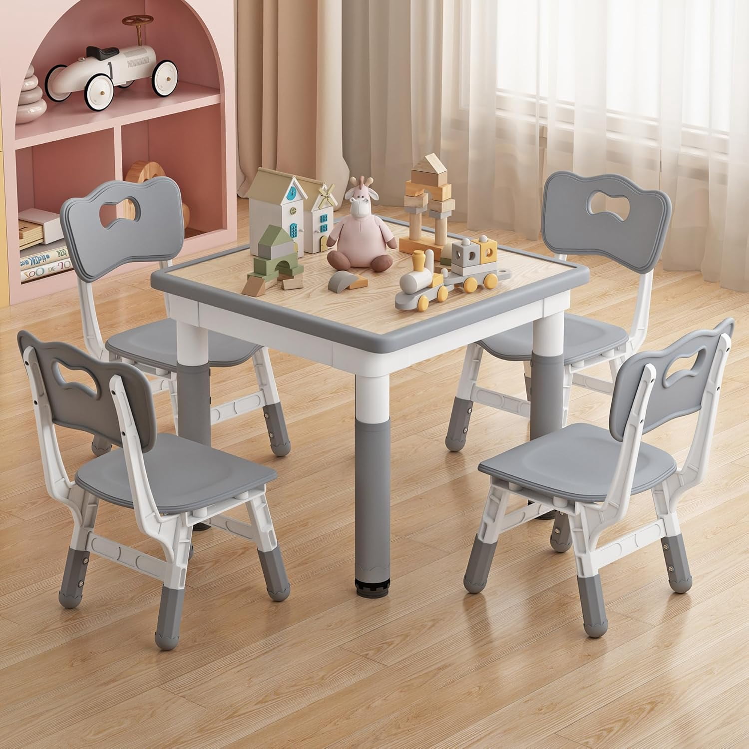 Kids Table and Chair Set, Graffiti Desktop Kids Tables for Ages 3-8 ...