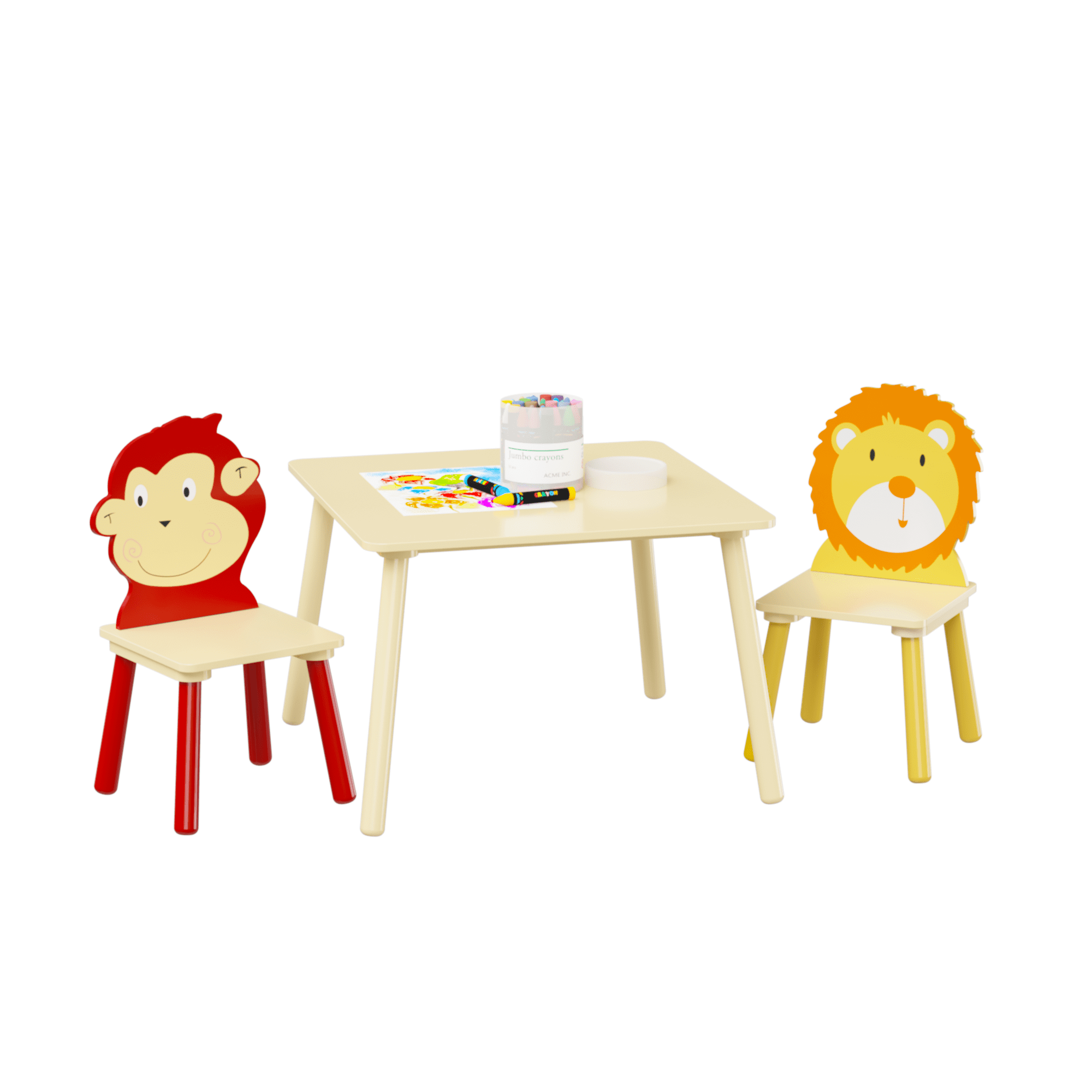 Kids Table and 2 Chairs Set, 3 Pieces Toddler Table and Chair Set ...