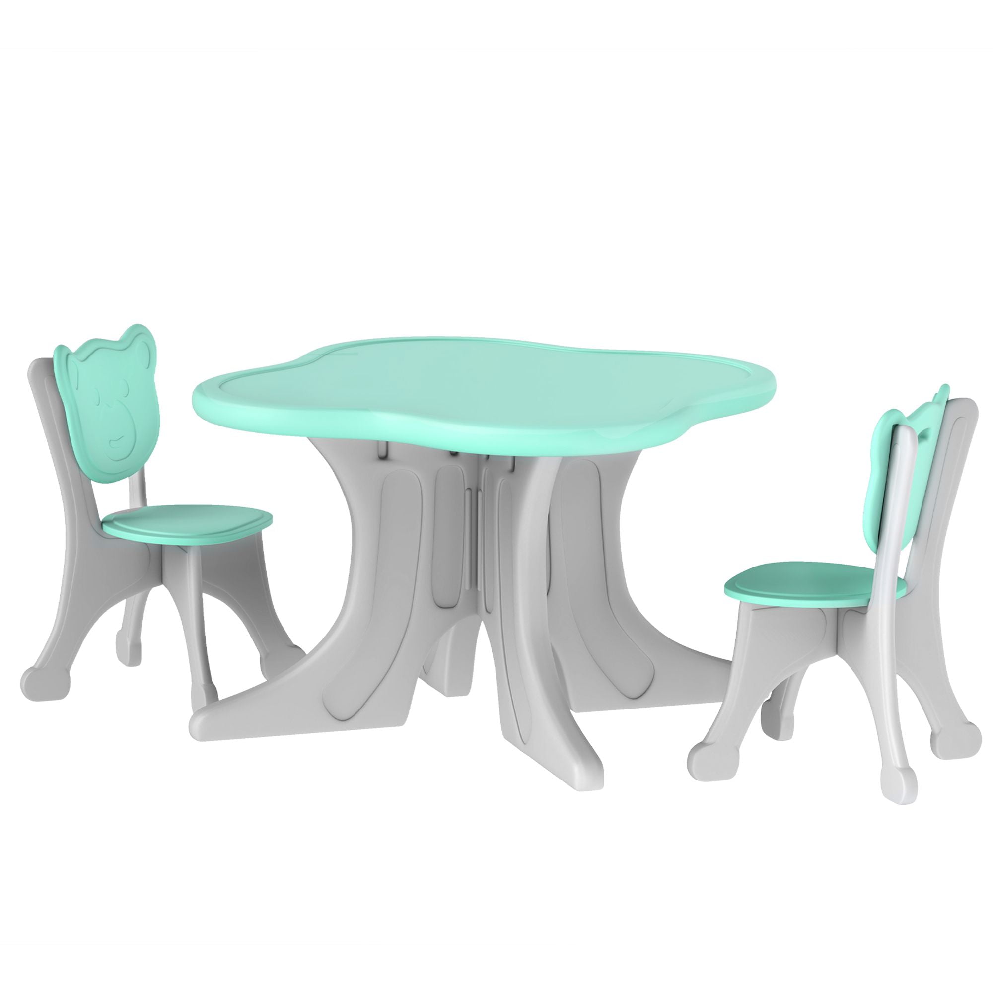 Kids Table and Chair Set 3 Piece, Toddler Table & 2 Chairs for Ages 3-6 ...