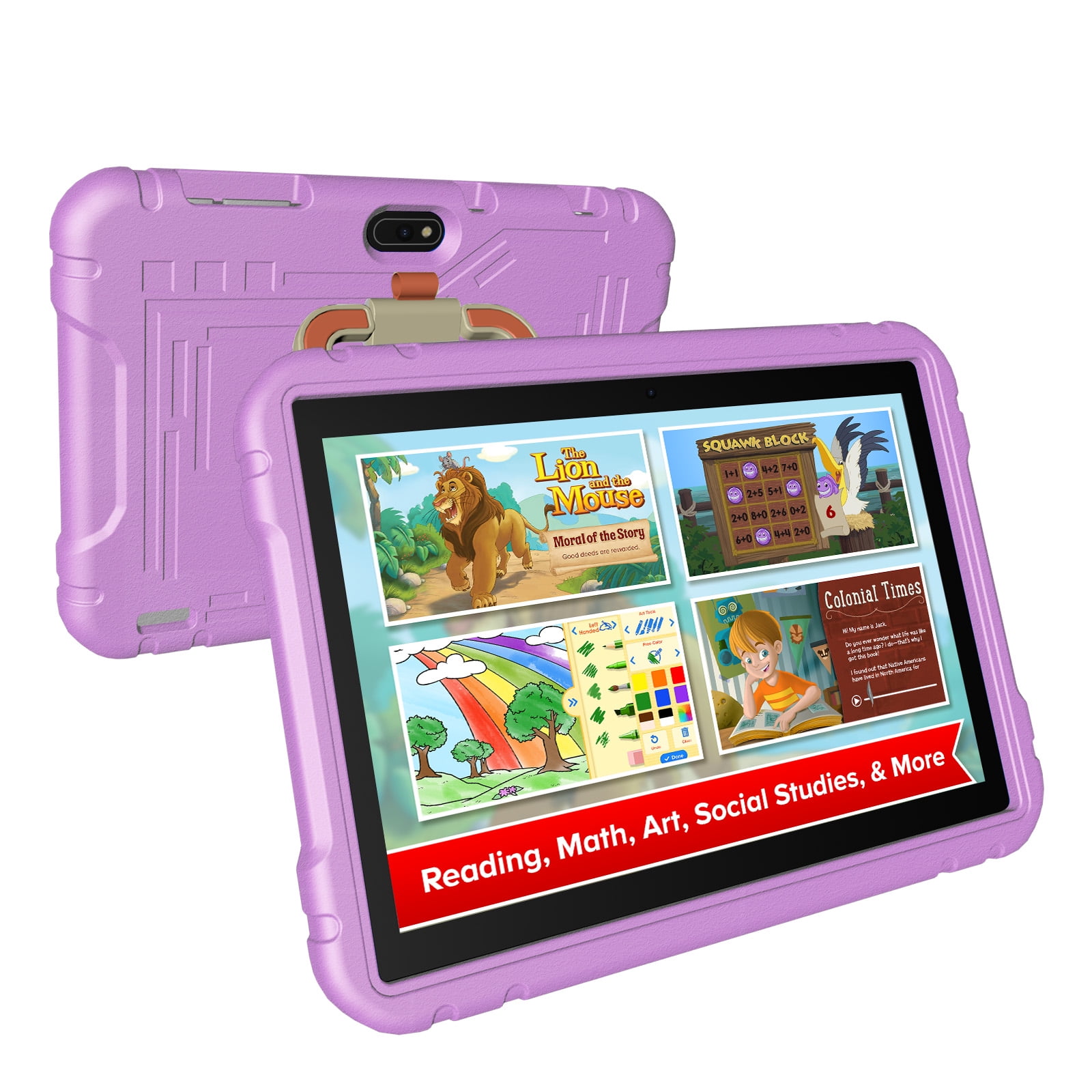 Kids Tablet 10.1 inch Android 13 EVA Case 4GB 64GB 8-Core CPU, WiFi 6 ...