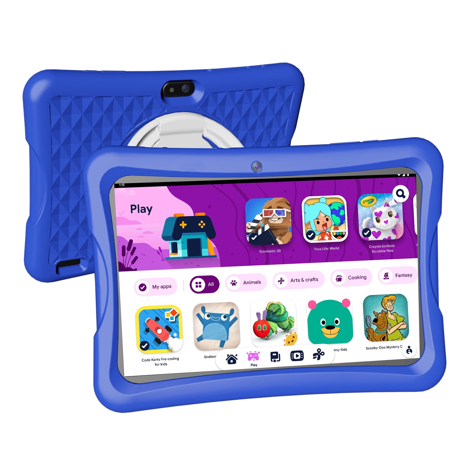Kids Tablet 10.1 inch Android 13 with Silicon Rubber Case, 4GB 64GB, 8 ...