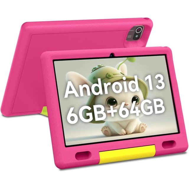 10 Inch Android 13 Kids Tablet, 64 GB with Dual Camera, WiFi and ...