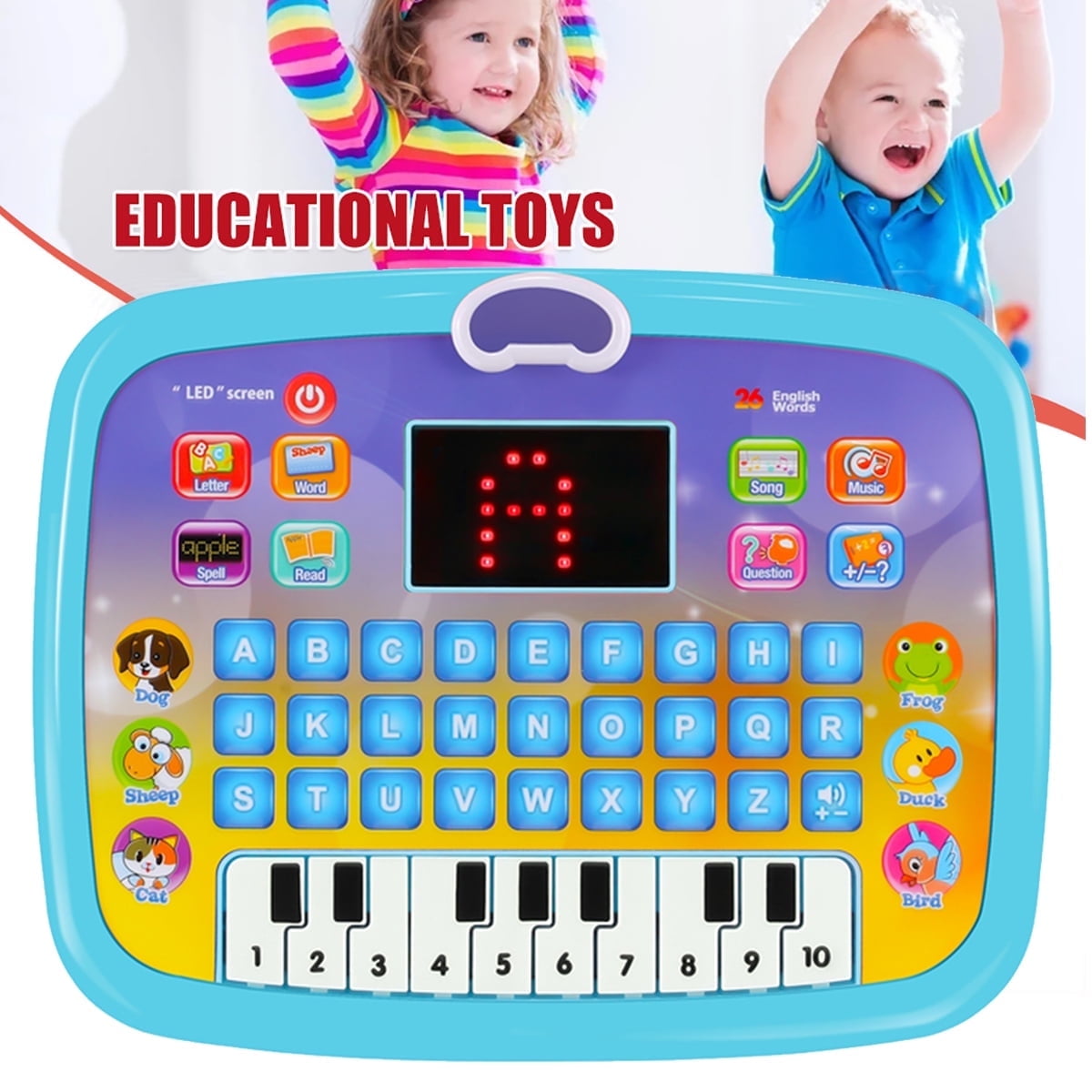 Kids Tablet Childs Computer Toddler Learning Toy Pad with LED Screen ...