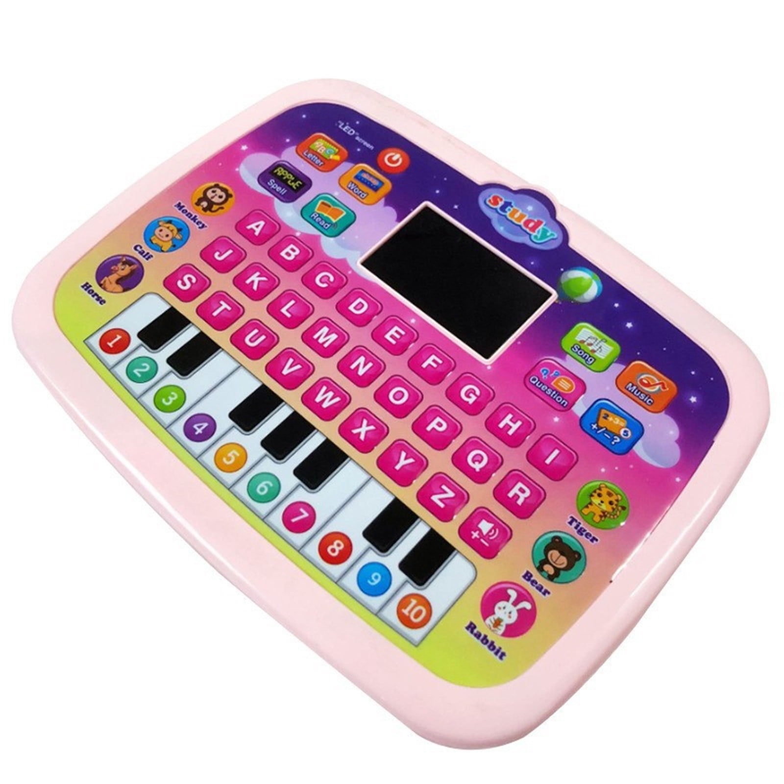 Kids Tablet Toddler Learning Pad Teach Alphabet Numbers Word Music Math ...
