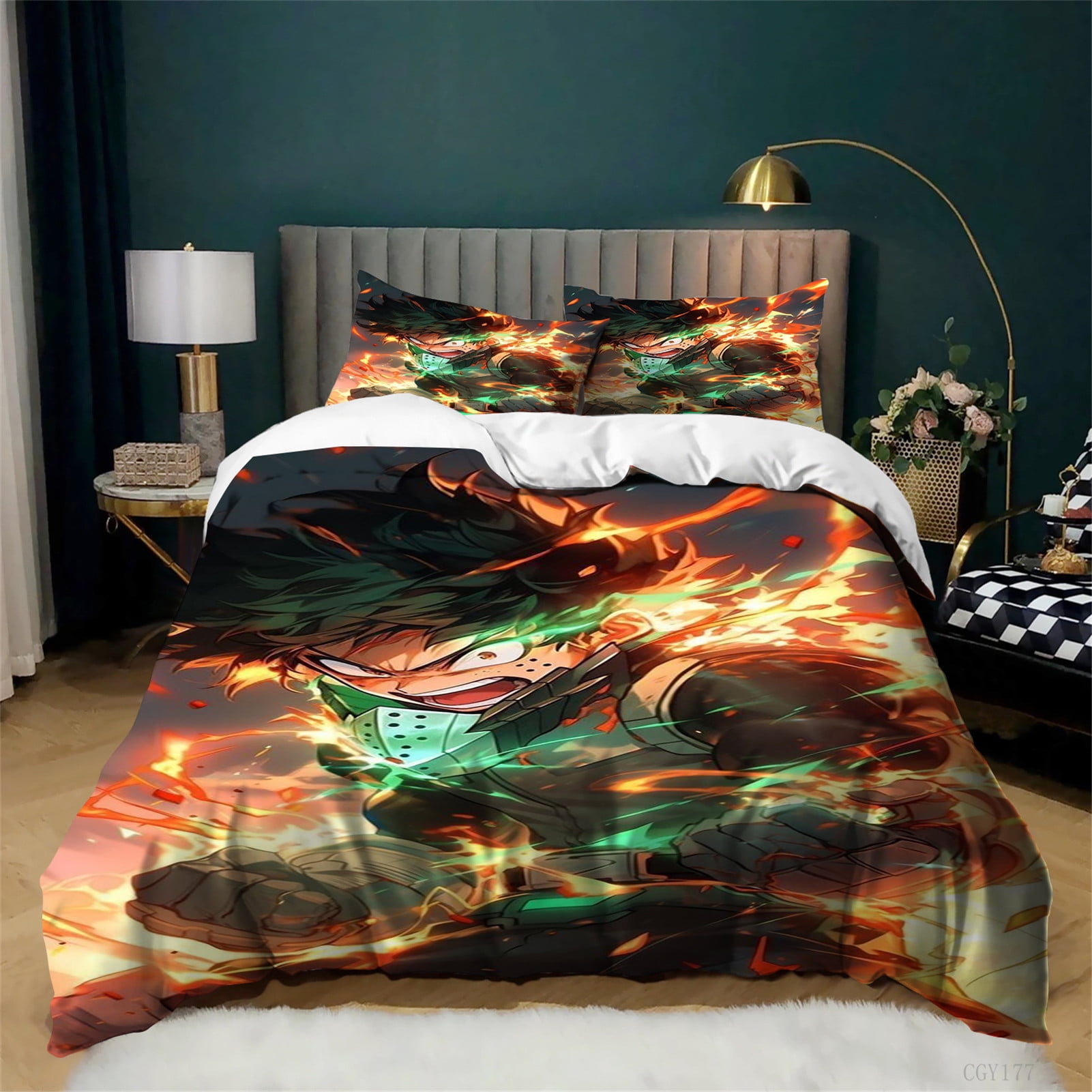 Kids Teen My Hero Academia Bedding Set 3 Pieces Cartoon Duvet Cover Set ...