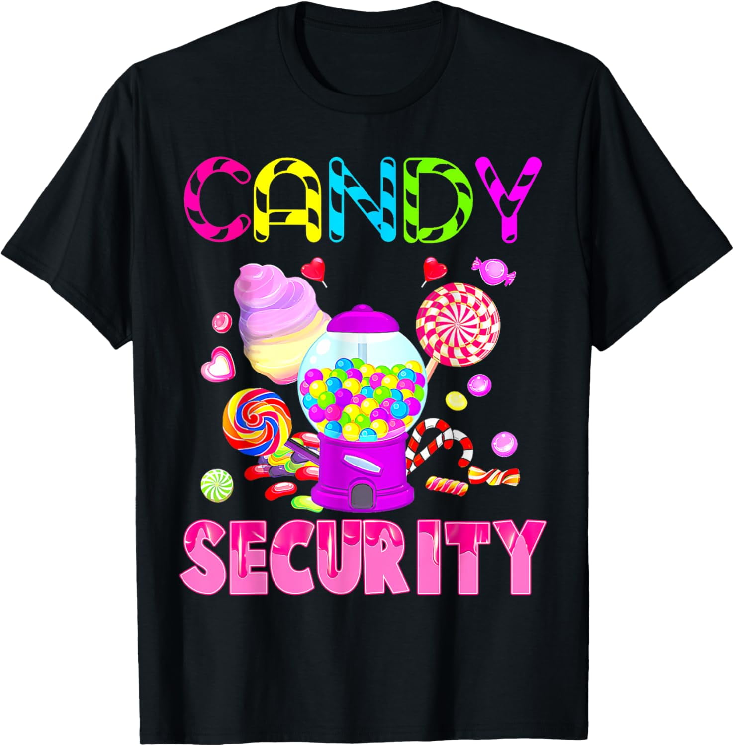 Kids Teens Adult Funny Candy Security Candy Crew T-Shirt - Walmart.com