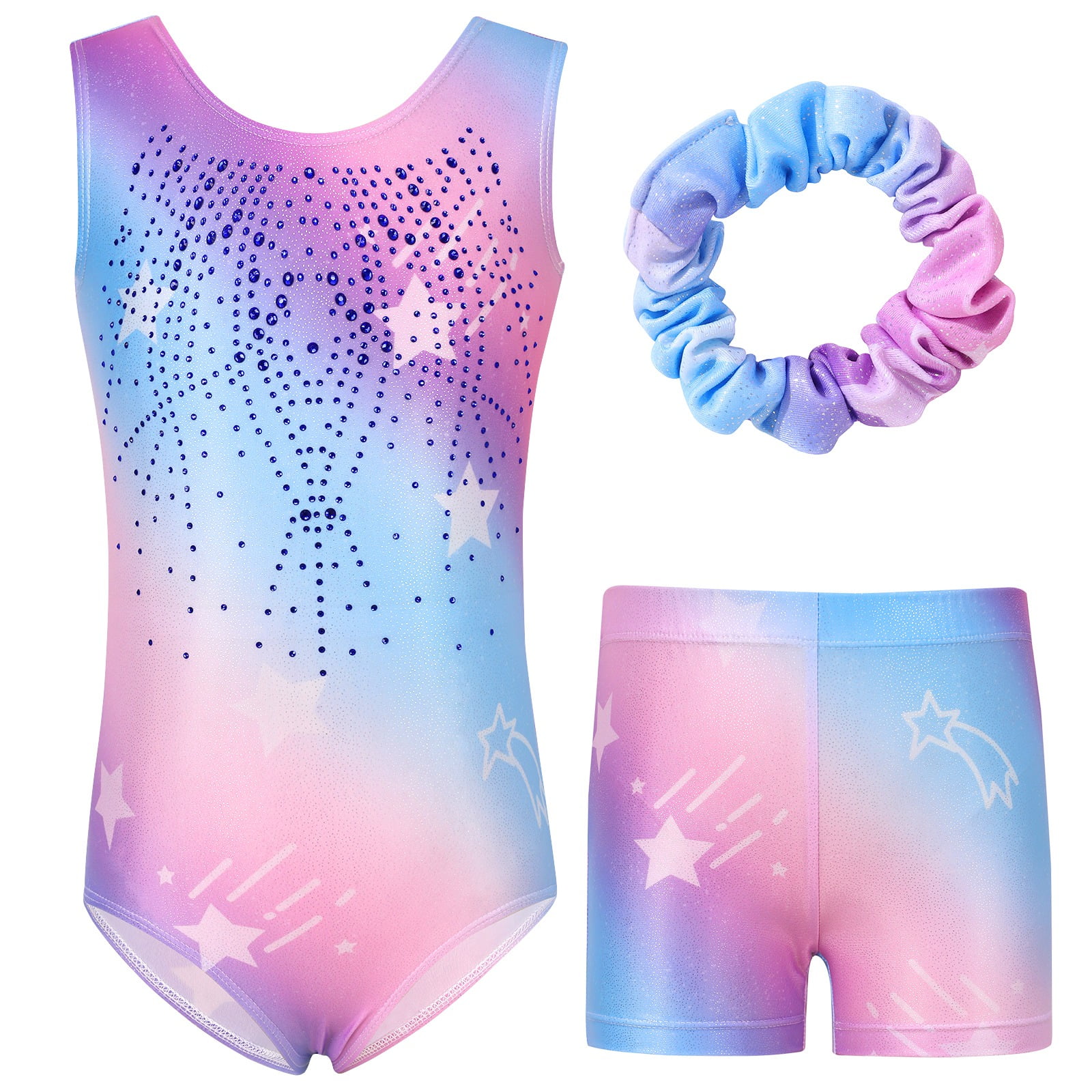 Kids Teens Girls Gymnastics Leotards Sleeveless Athletics Leotards with ...