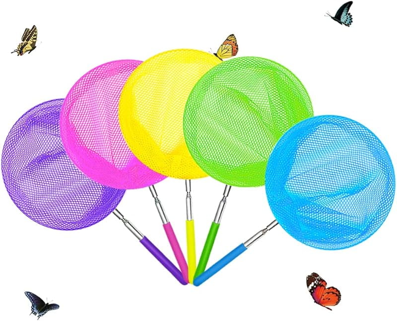 Kids Telescopic Butterfly Fishing Nets Perfect Outdoor Tools Colorful ...