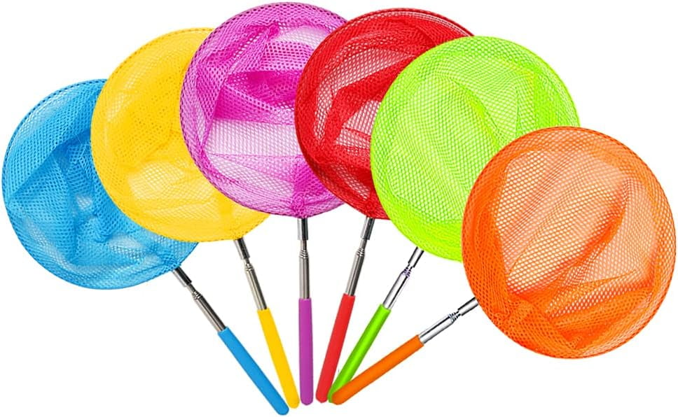 Kids Telescopic Butterfly Fishing Nets Perfect Outdoor Tools Colorful ...
