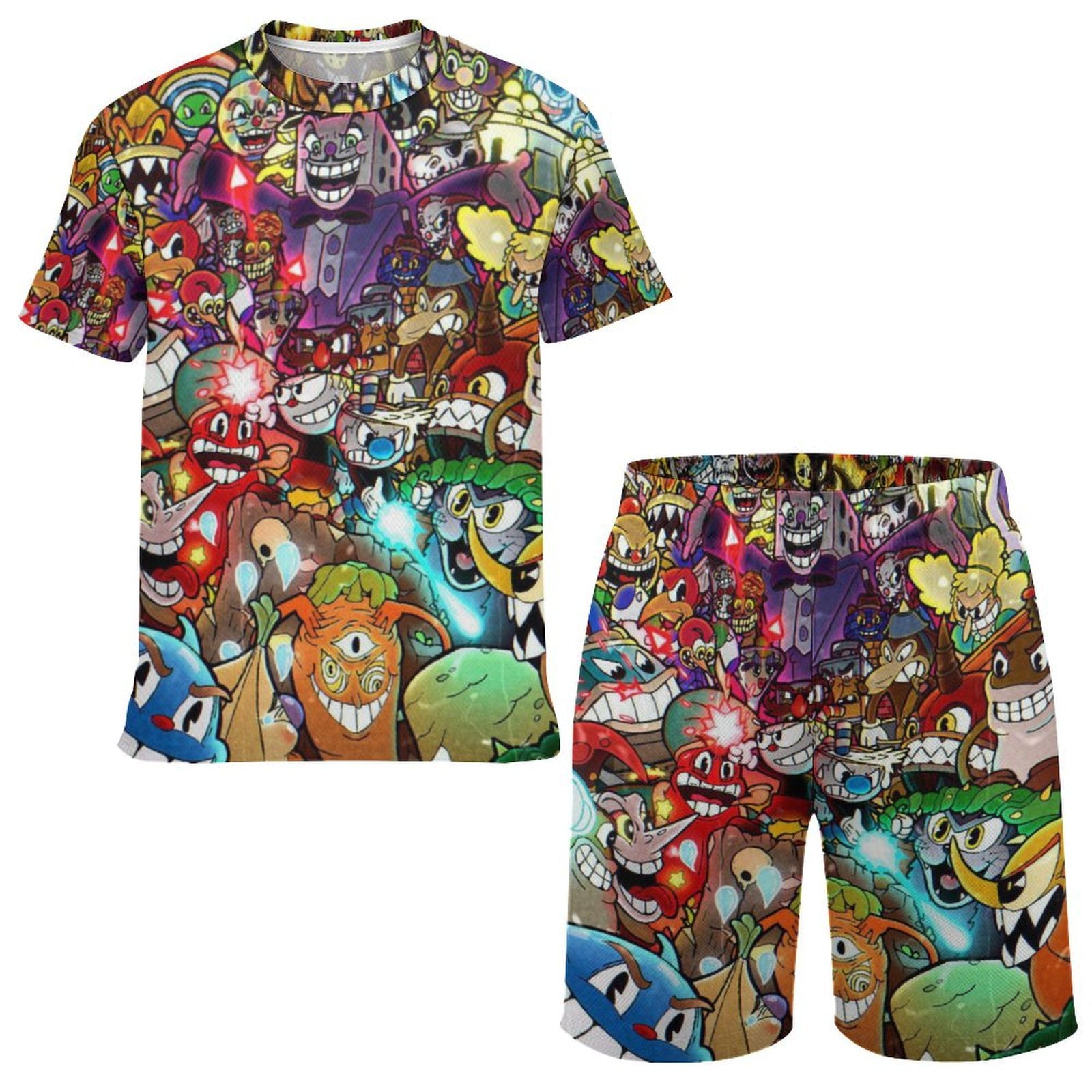 Kids The Cuphead Show Short Sleeve T-Shirt And Shorts Outfit Set ...