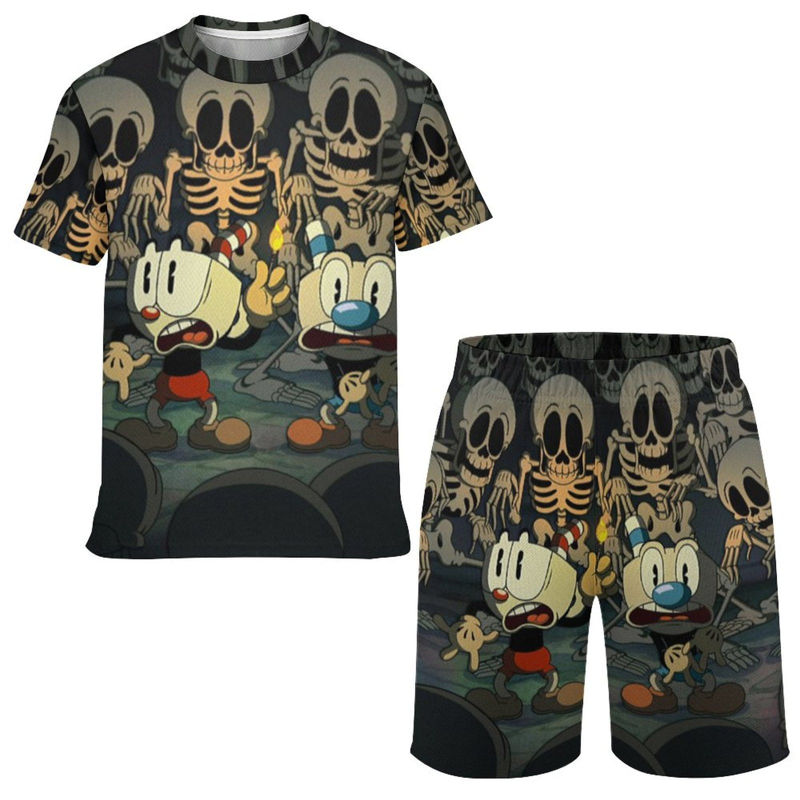 Kids The Cuphead Show Short Sleeve T-Shirt And Shorts Outfit Set ...