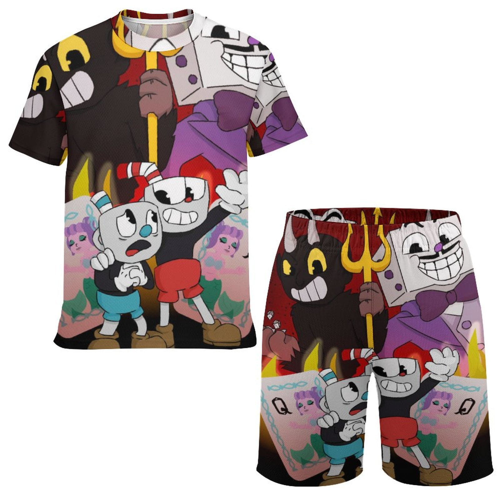 Kids The Cuphead Show Short Sleeve T-Shirt And Shorts Outfit Set ...