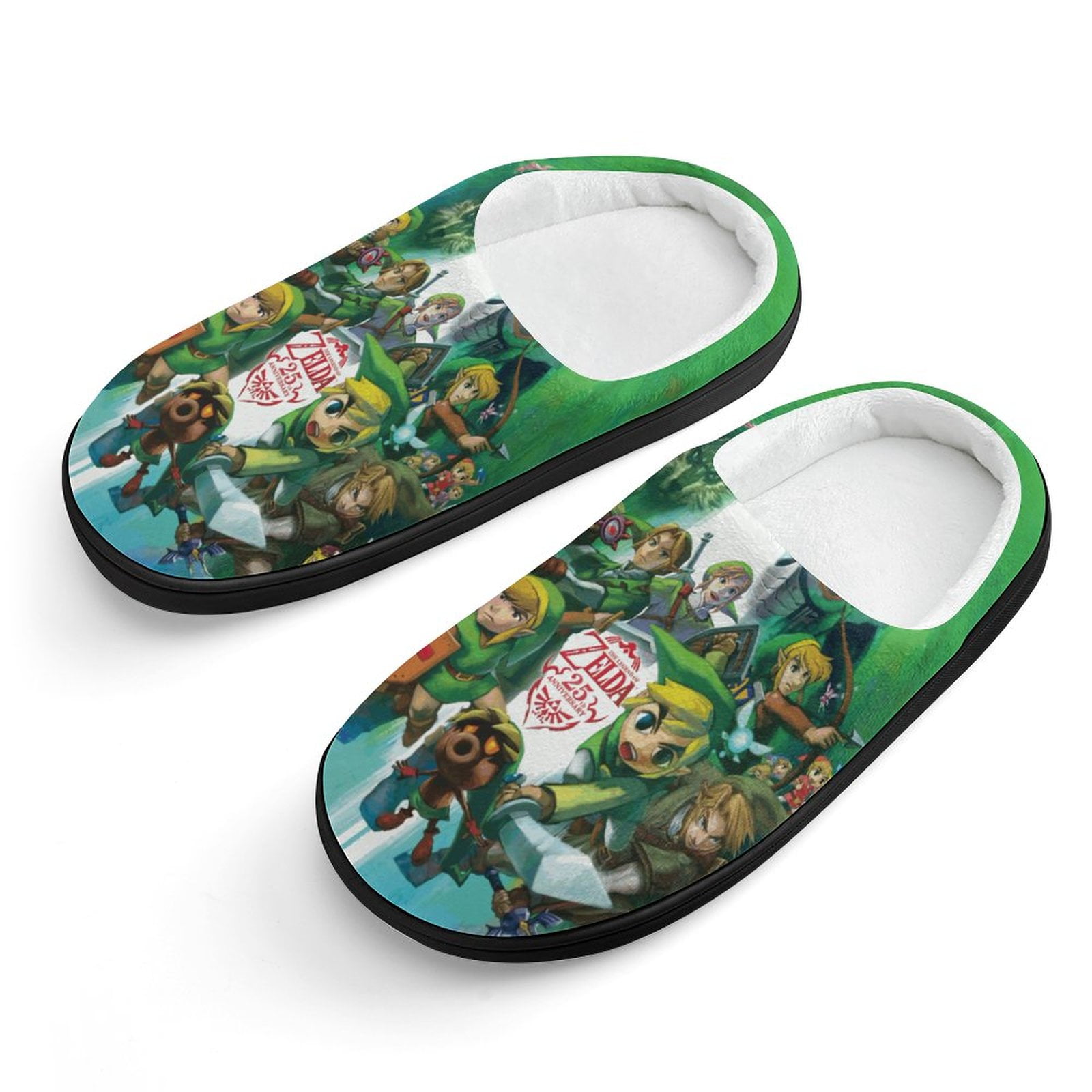 Kids The Legend of Zelda Slippers Anti-slip Fluffy Fuzzy House Slippers ...