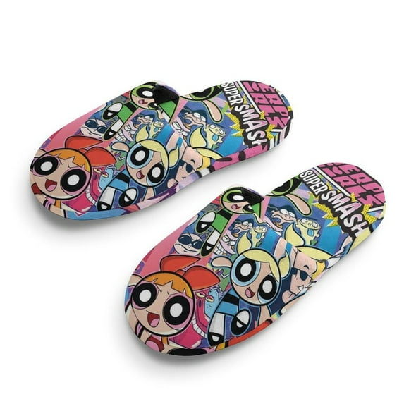 Kids The Powerpuff Girls Slippers Boys Girls Non-Slip Fuzzy House ...