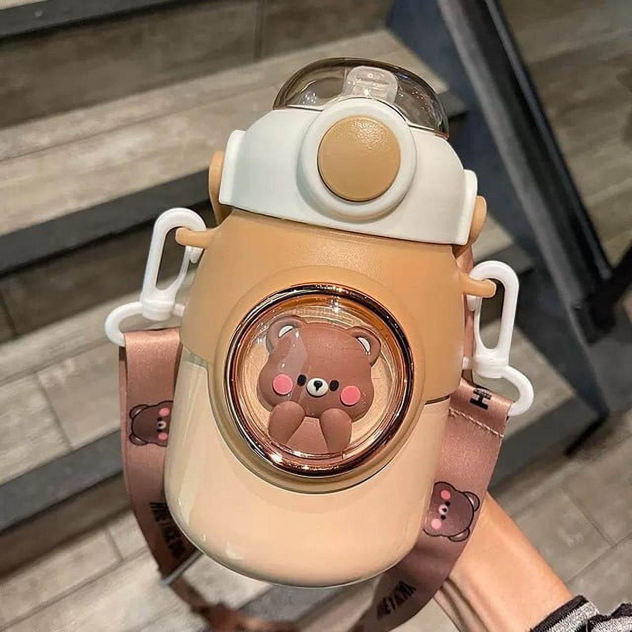 Kids Thermos Bottle Cute Water Bottle Kawaii Straw 700ml Stainless ...