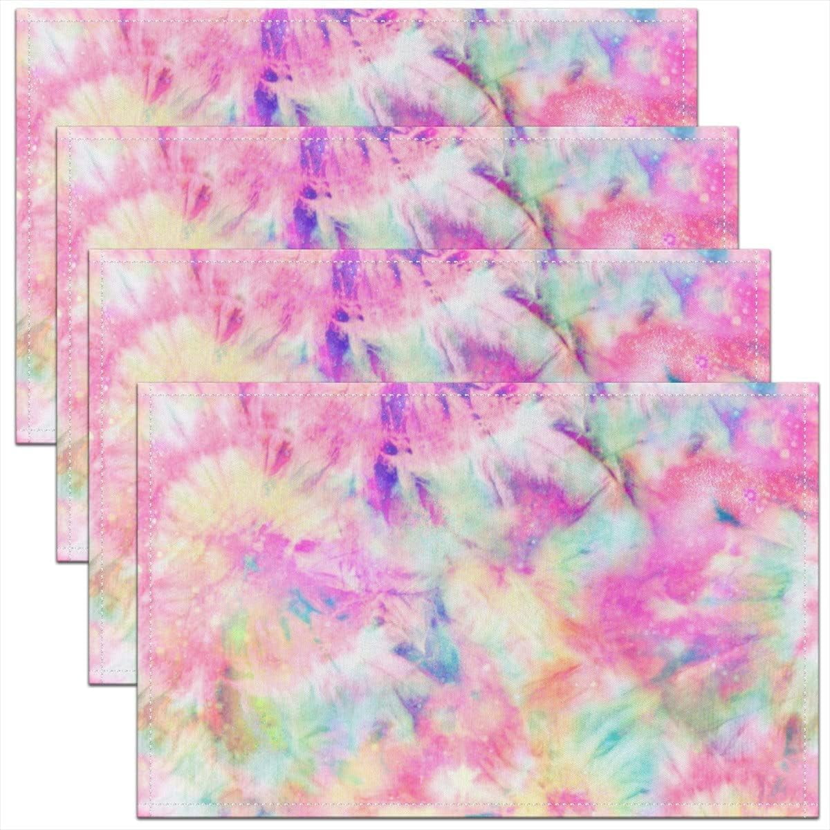 Kids Tie Dye Placemats, Bohemian Batik Table Mats for Indoor Home Party ...